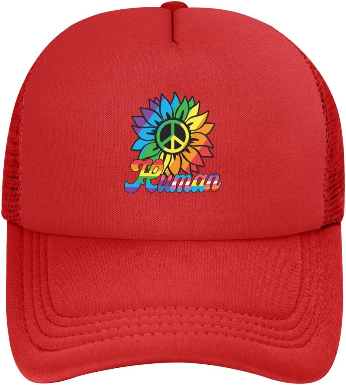 LGBT Pride Month Mesh Hat Human Sunflower Rainbow Trucker Hatgay Pride ...