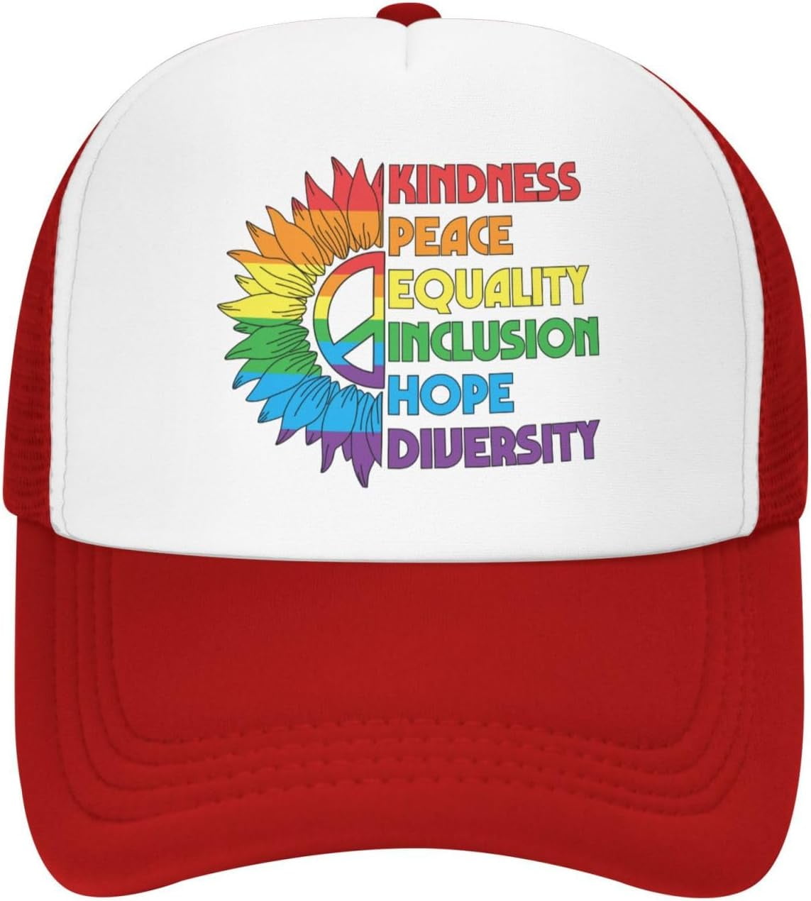 LGBT Pride Month Mesh Hat Rainbow Sunflower Kindness Trucker Hat Gay ...