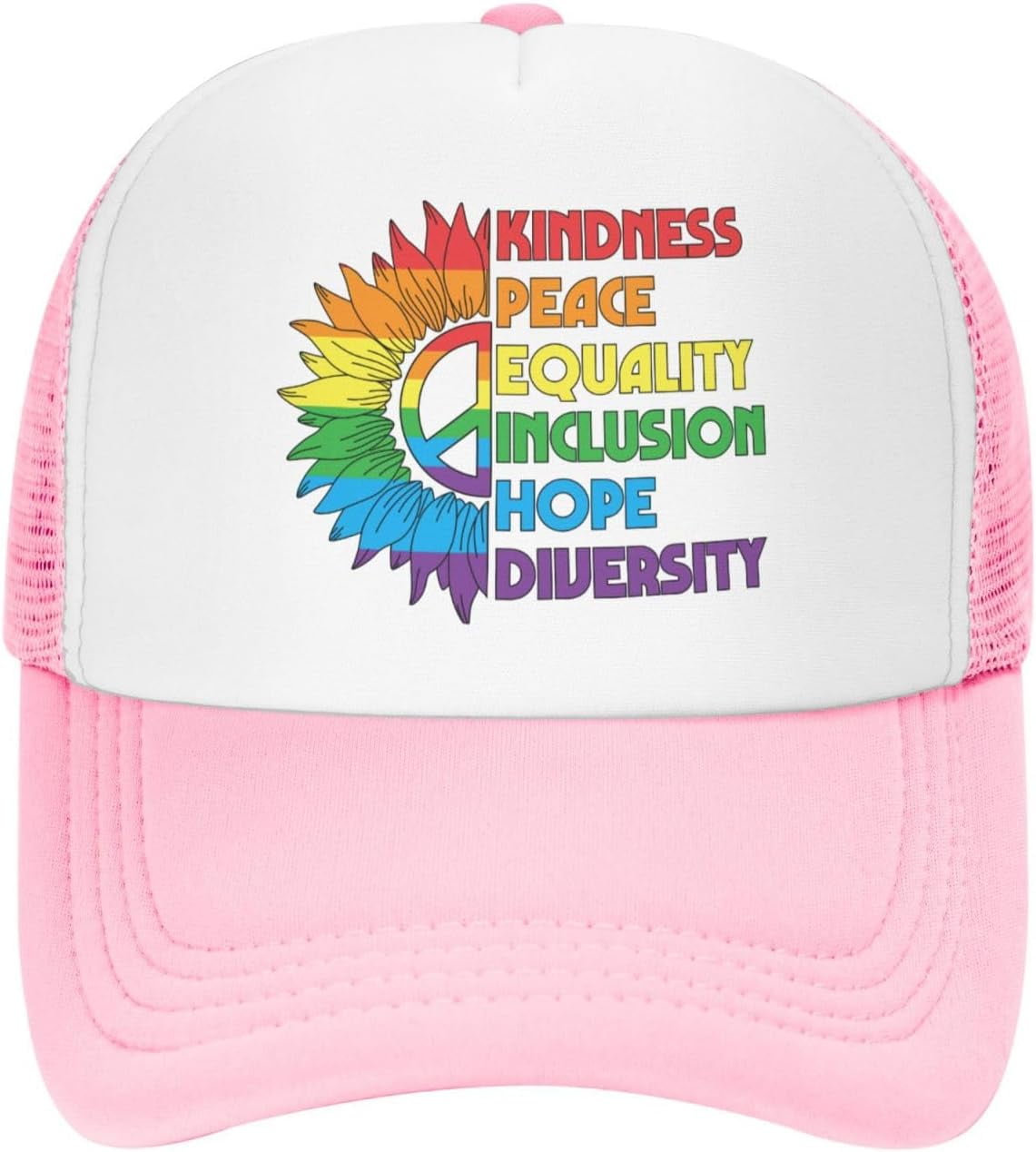 LGBT Pride Month Mesh Hat Rainbow Sunflower Kindness Trucker Hat Gay ...