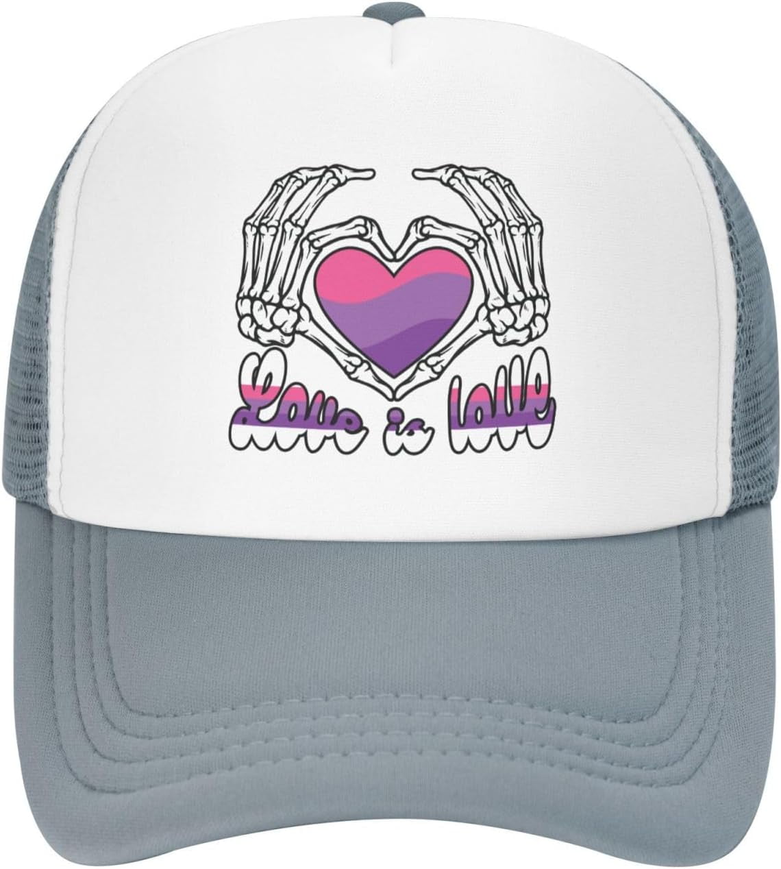 LGBT Pride Month Mesh Hat Skeleton Heart Lesbian Trucker Hat Gay Pride ...