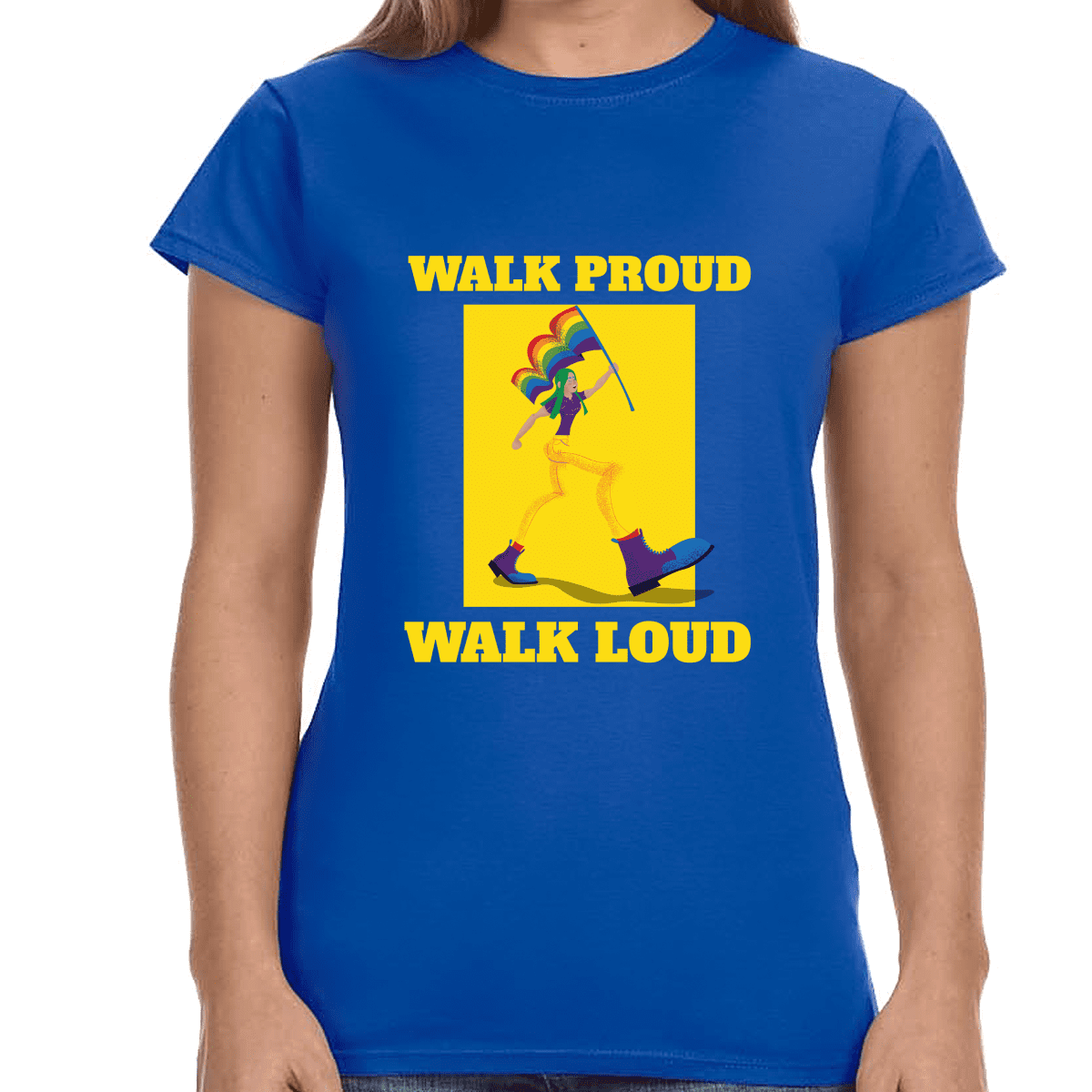 LGBT Pride Month Walk Proud Walk Loud Pride Day Parade Shirts for Women ...