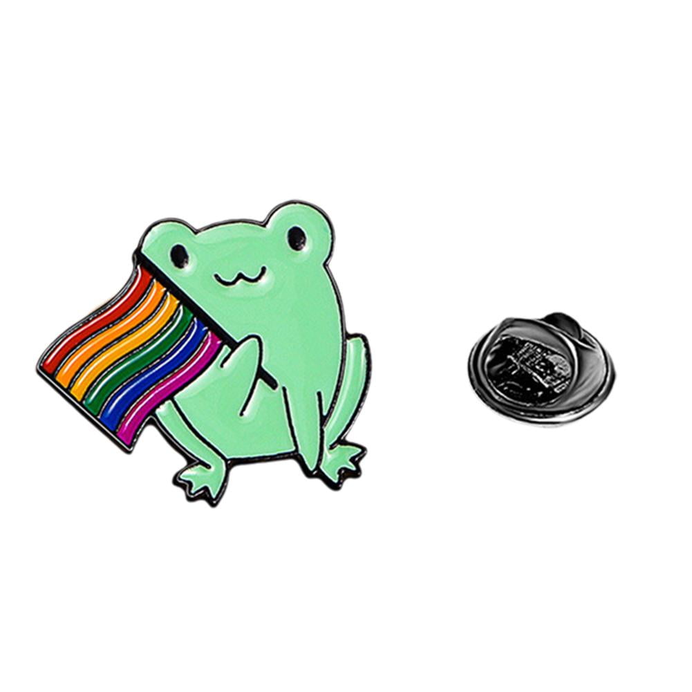 LGBT Pride Rainbow Pride Flag Frog Design Small Enamel Lapel Pin LGBTQ+ ...