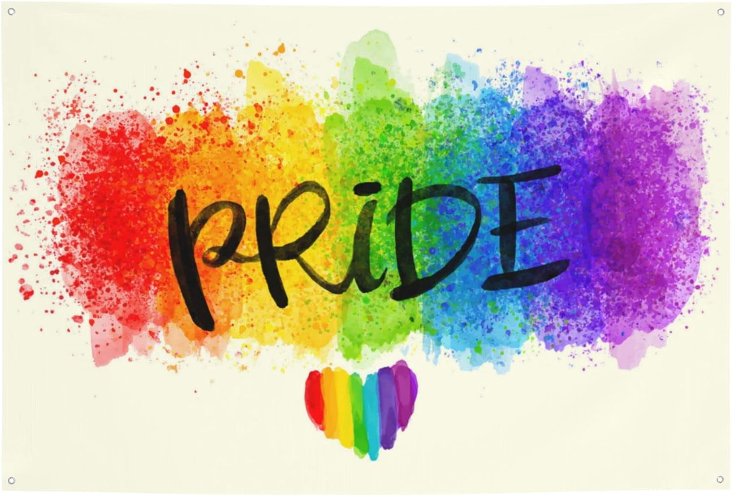 LGBT Pride Rainbow Sign Banner, Colorful Heart Love Hanging Banners ...