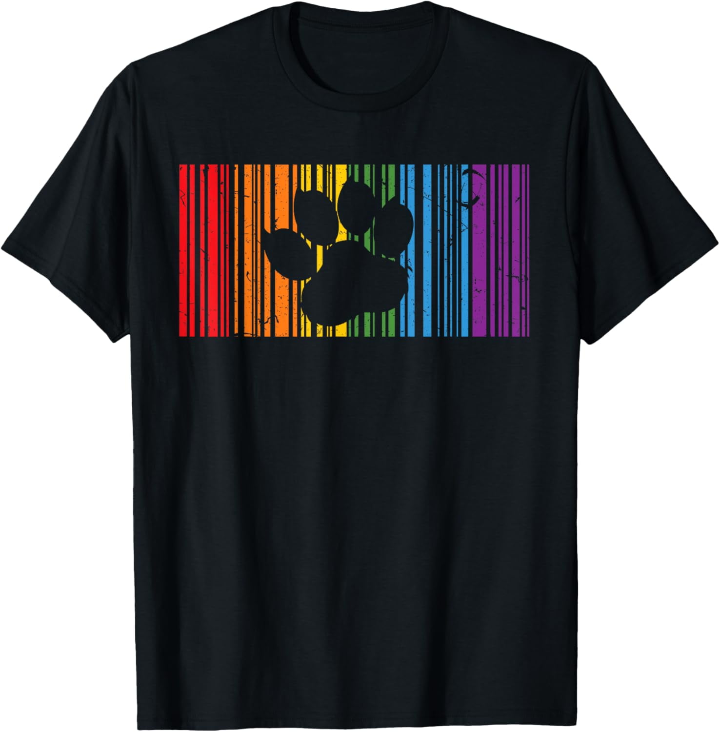 LGBT Rainbow Colors Barcode Icon | Pride Gay Bear Paw T-Shirt - Walmart.com