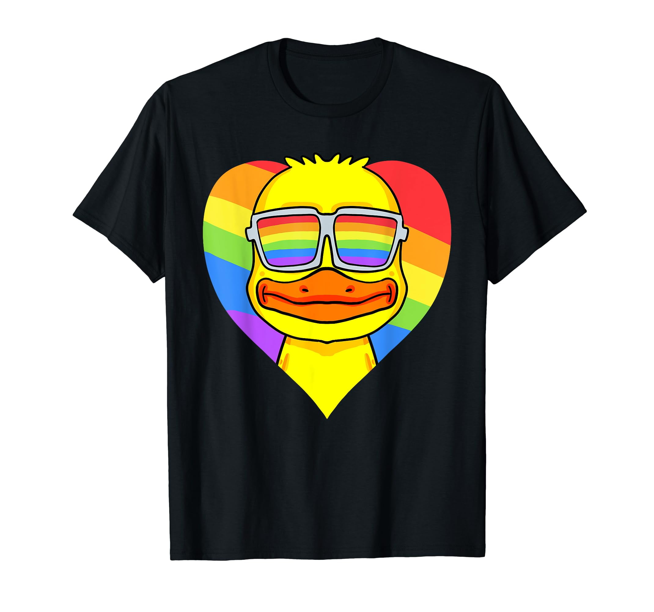 LGBT Rainbow - Duck - Gay Pride - LGBT Heart Animal T-Shirt - Walmart.com