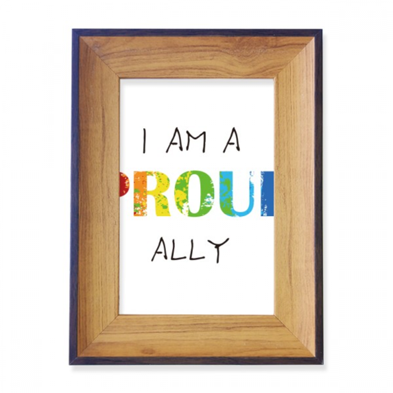 LGBT Rainbow Flag Proud Ally Photo Frame Exhibition Display Art Desktop ...