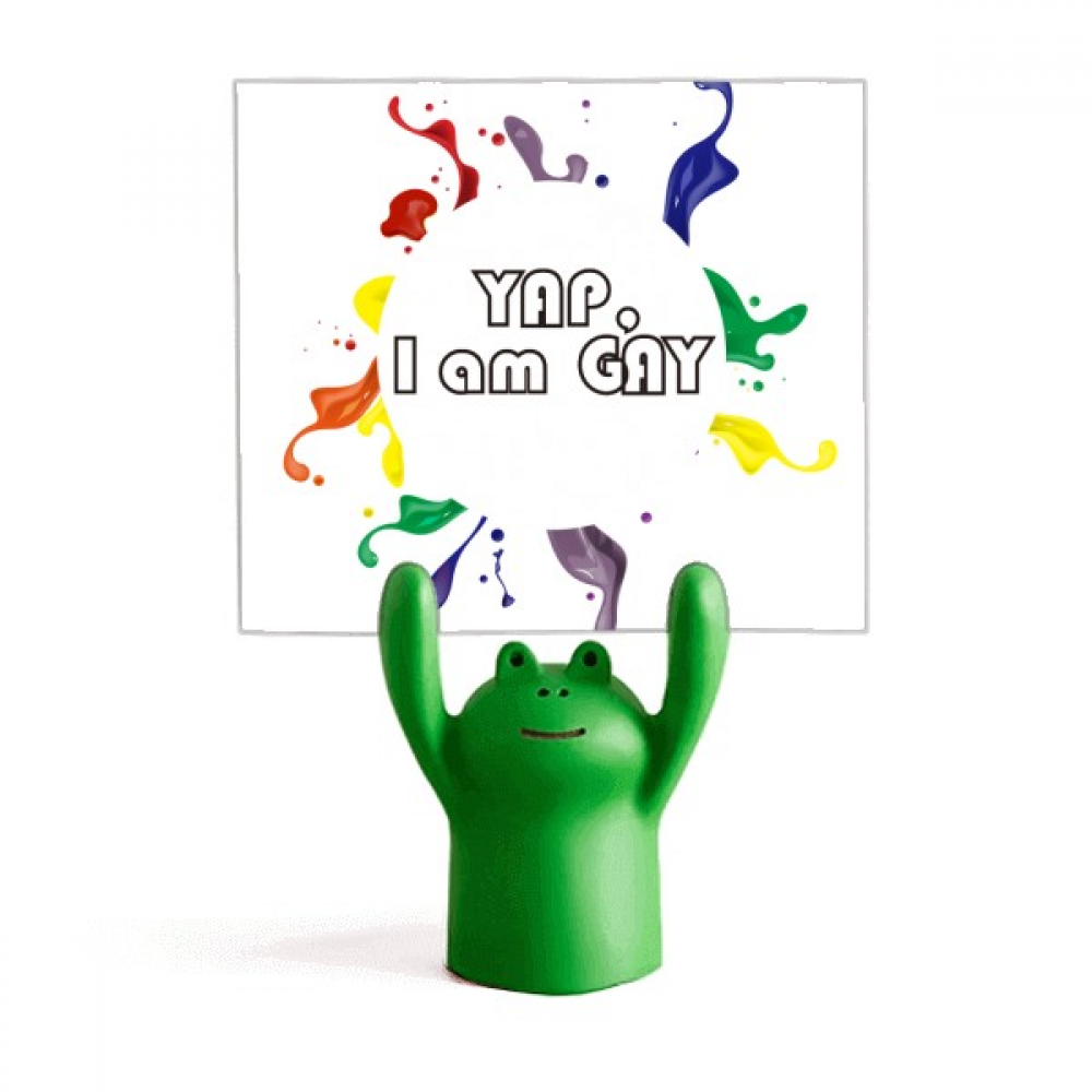 LGBT Rainbow Flag Yap I Am Men Memo Holder Cartoon Animal Frog Stand ...