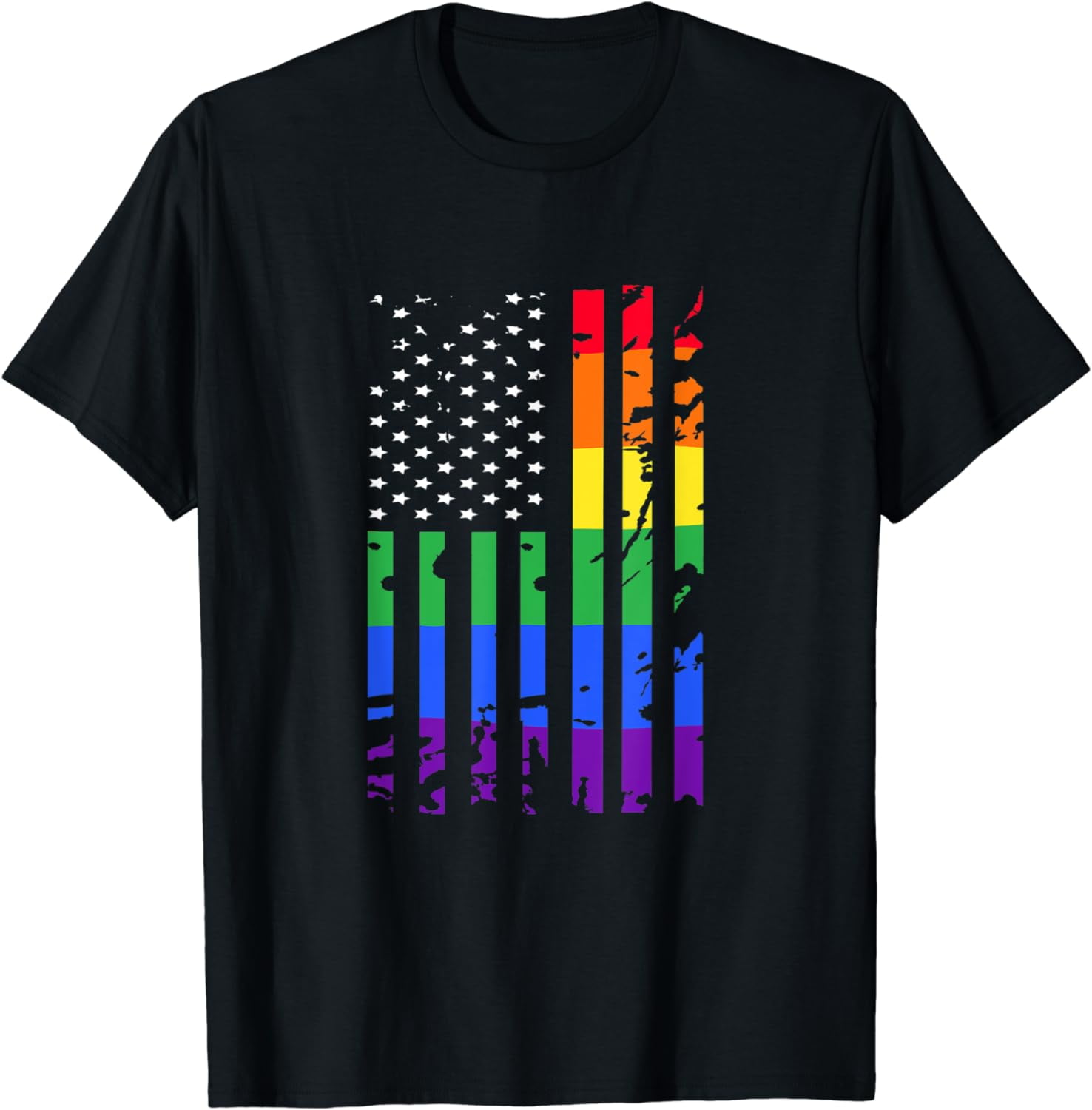 LGBT Rainbow USA Flag LGBT Gay transgender pride T-Shirt - Walmart.com