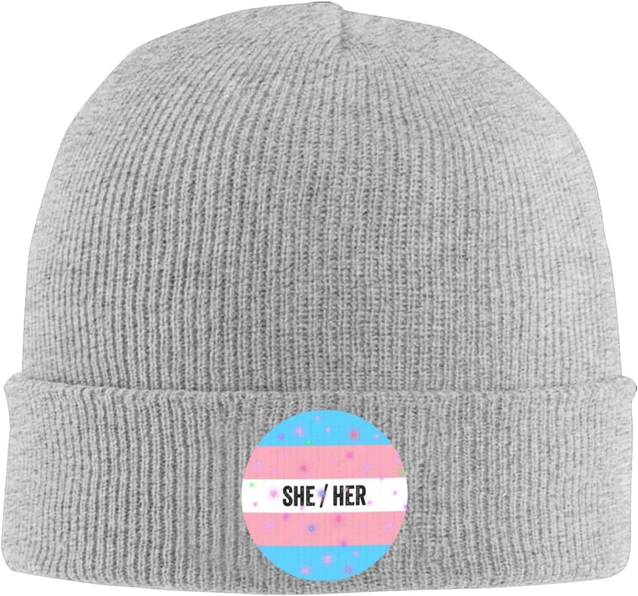 LGBT She Her Pronouns Trans Pride Winter Beanie Hats Unisex,Warm Cozy ...