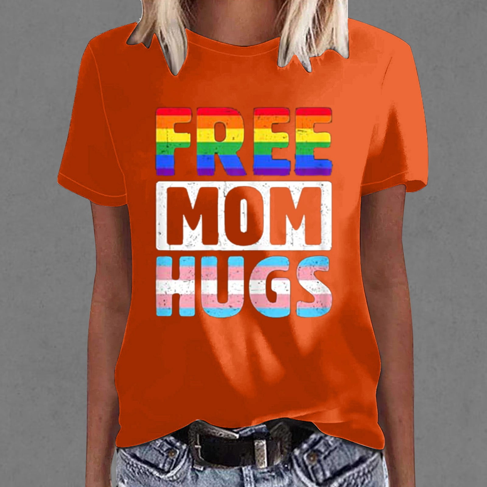 LGBT Shirt For Women Month Outfits Rainbows Graphic Tee Is Letter Print ...