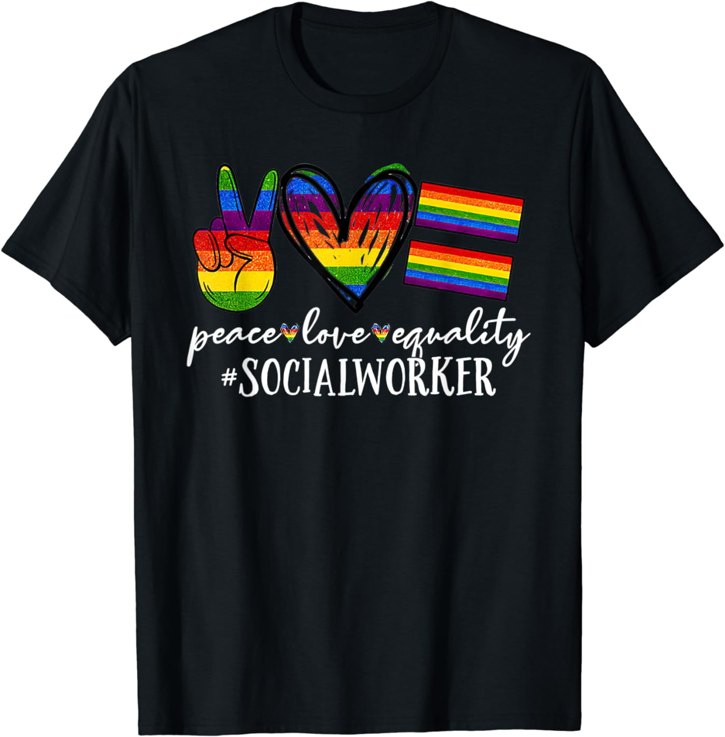 LGBT Social Worker Peace Love Equality Proud Nurse T-Shirt - Walmart.com