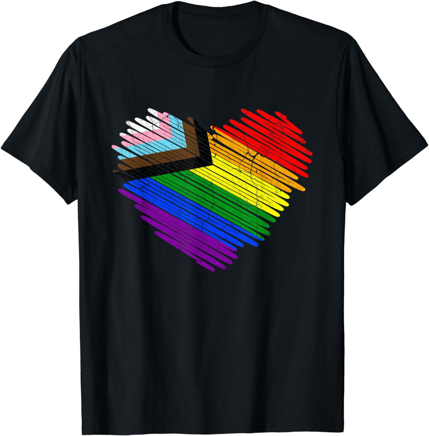 LGBT The Modern Pride Flag Heart Pride Rainbow T-Shirt - Walmart.com
