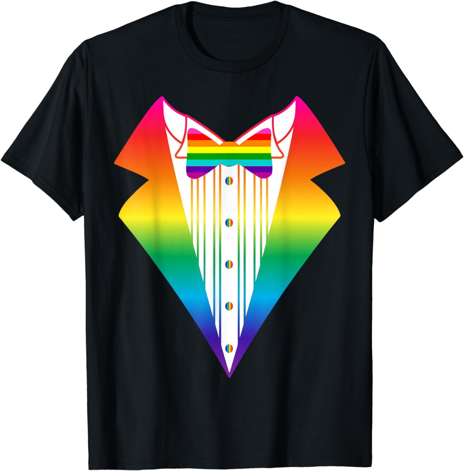 LGBT Tuxedo | Rainbow LGBTQI Tux Pride T-Shirt - Walmart.com