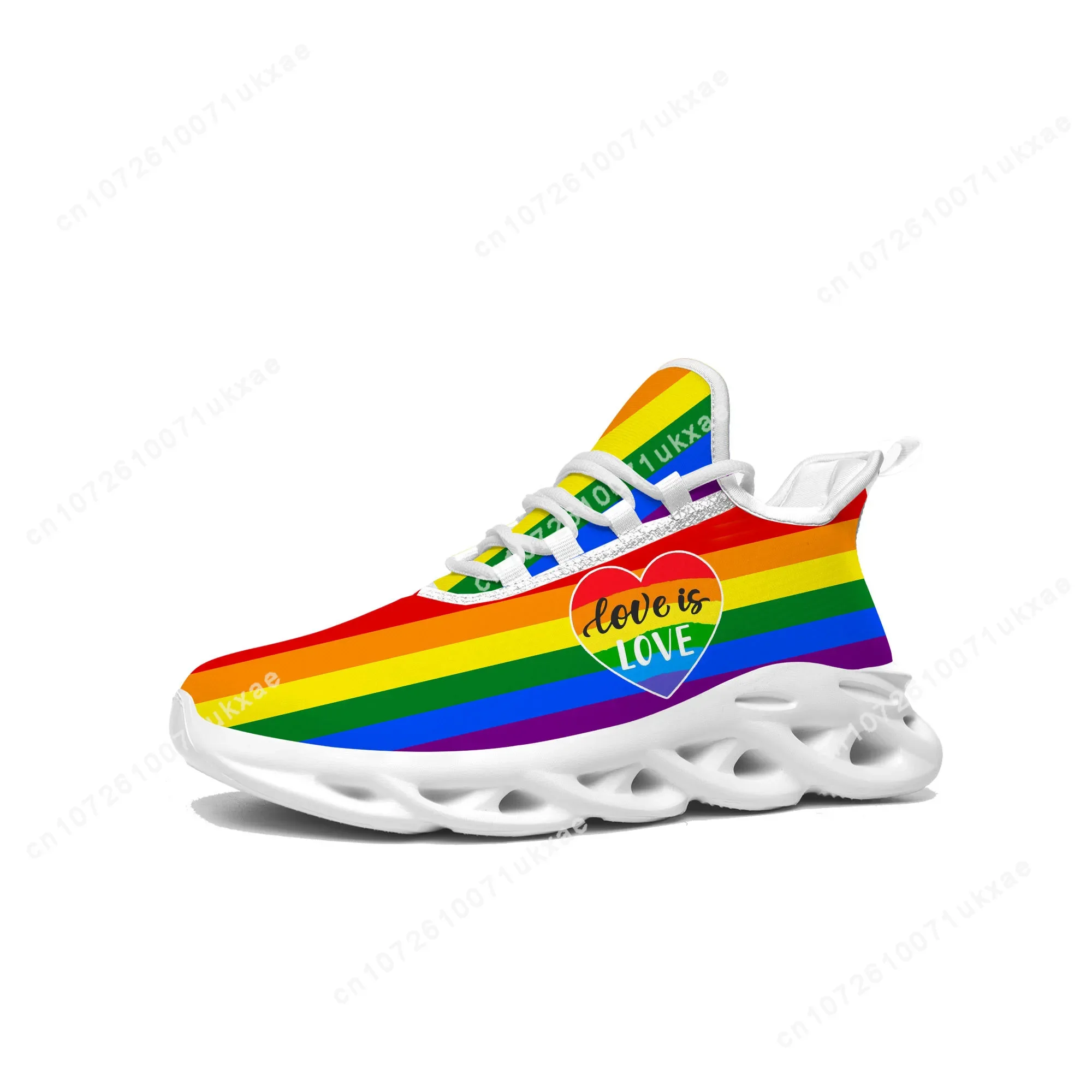 LGBT ocmogic Pride Flats Sneakers Mens Womens Sports Running Shoes High ...