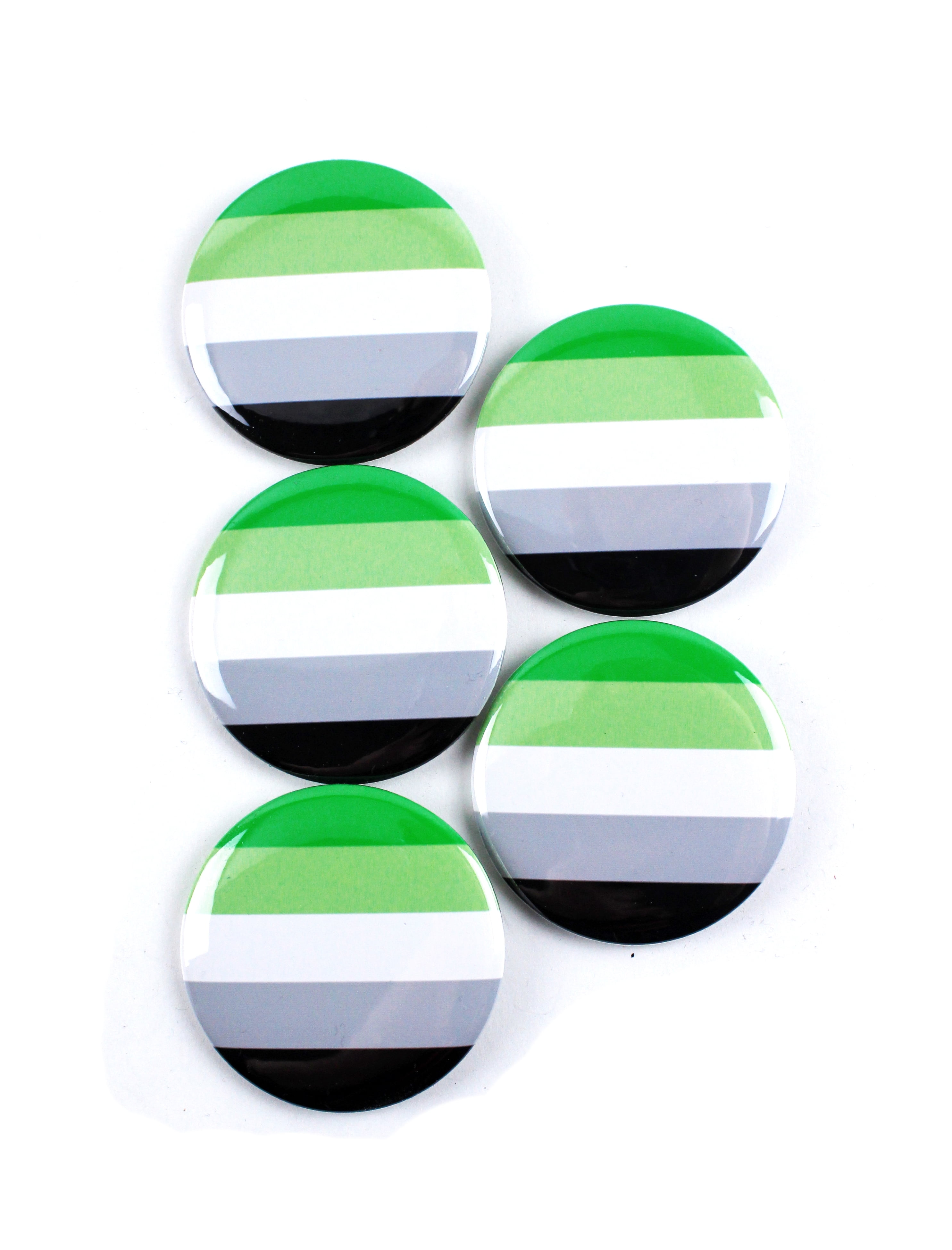 LGBTQ+ Aromantic Pride Flag Pinback Buttons - 2.25 Inch Round - 5 Pack ...