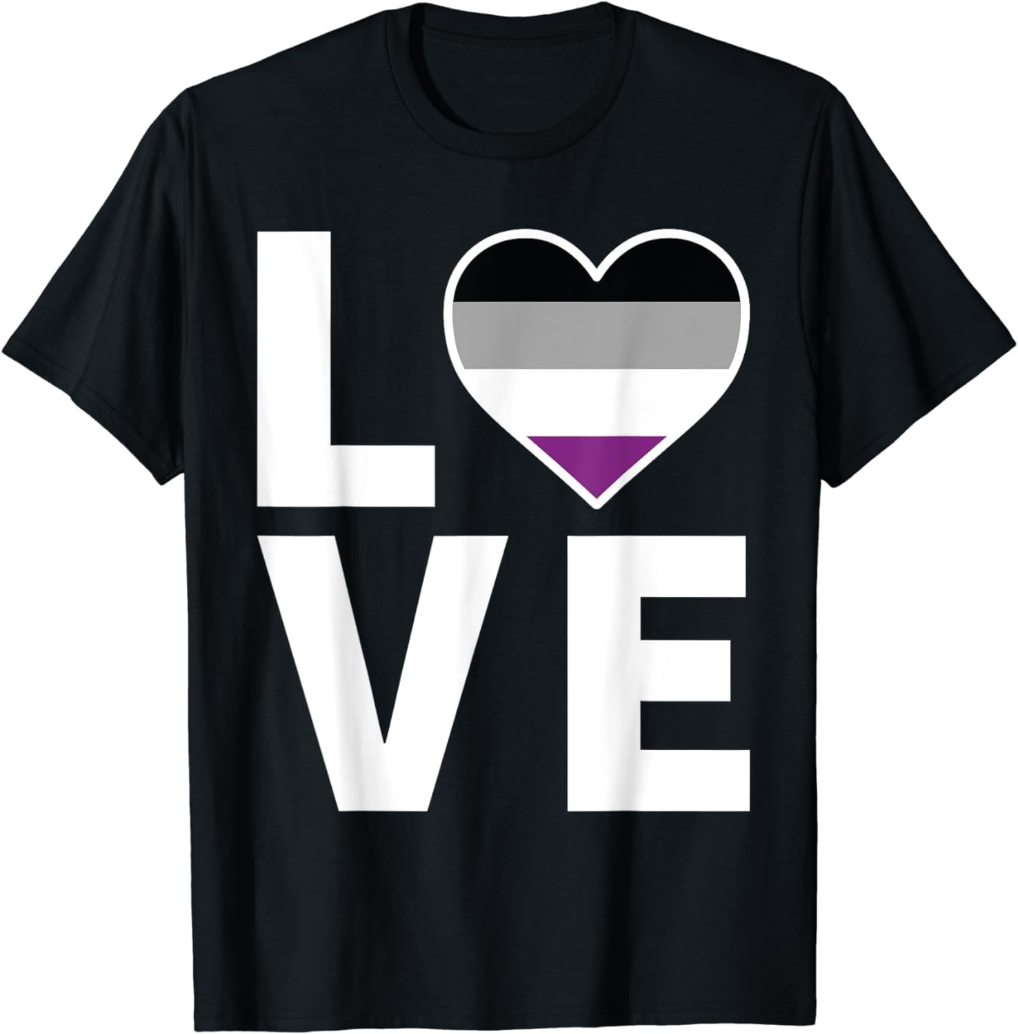 LGBTQ Aseual Flag Heart - LGBTQIA+ LOVE Aseual T-Shirt - Walmart.com