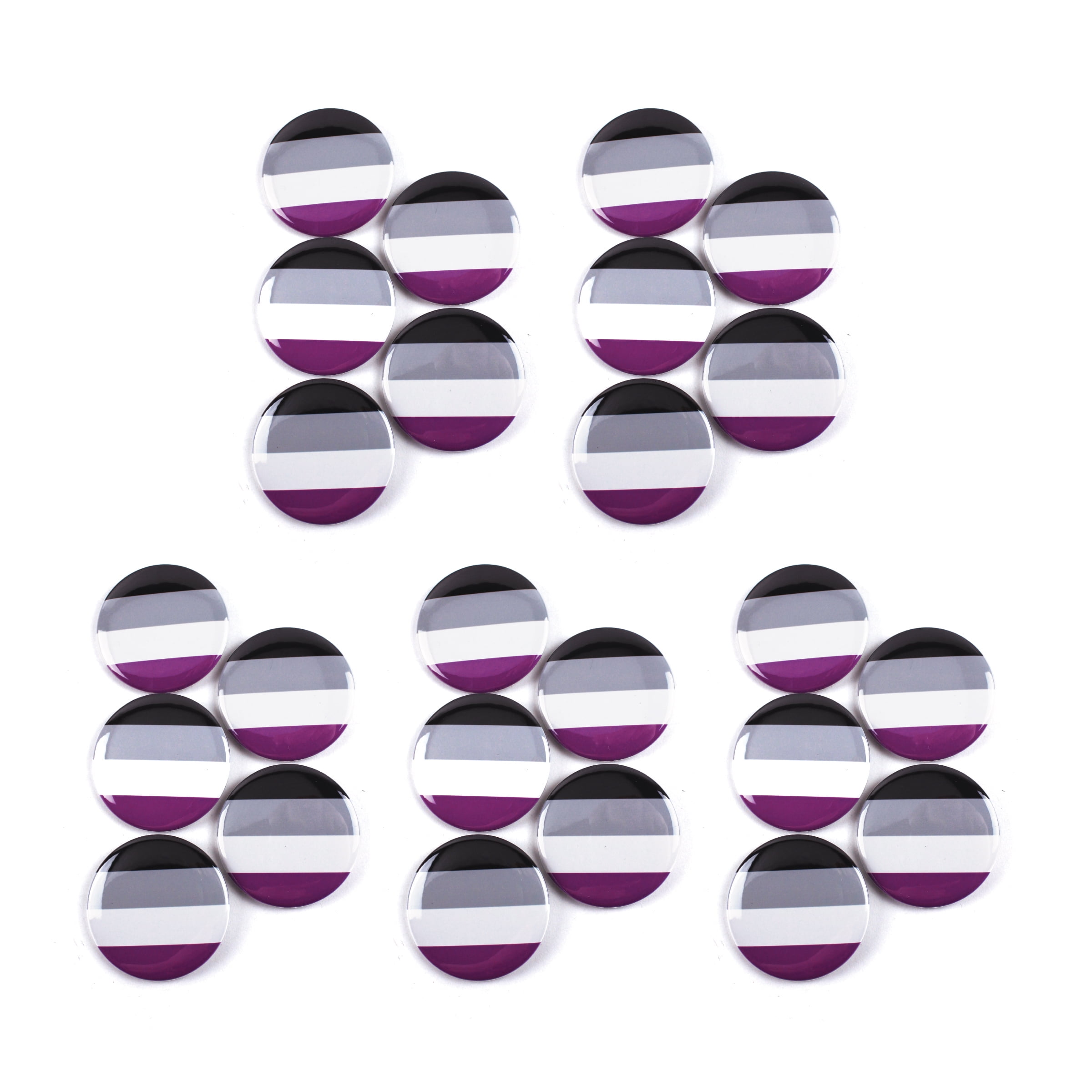 LGBTQ+ Asexual Pride Flag Pinback Buttons - 2.25 Inch Round - 25 Pack ...