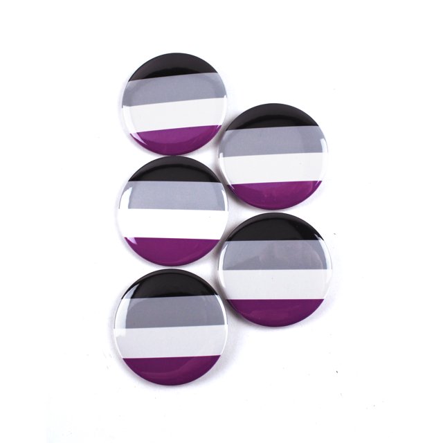 Lgbtq Asexual Pride Flag Pinback Buttons 225 Inch Round 5 Pack