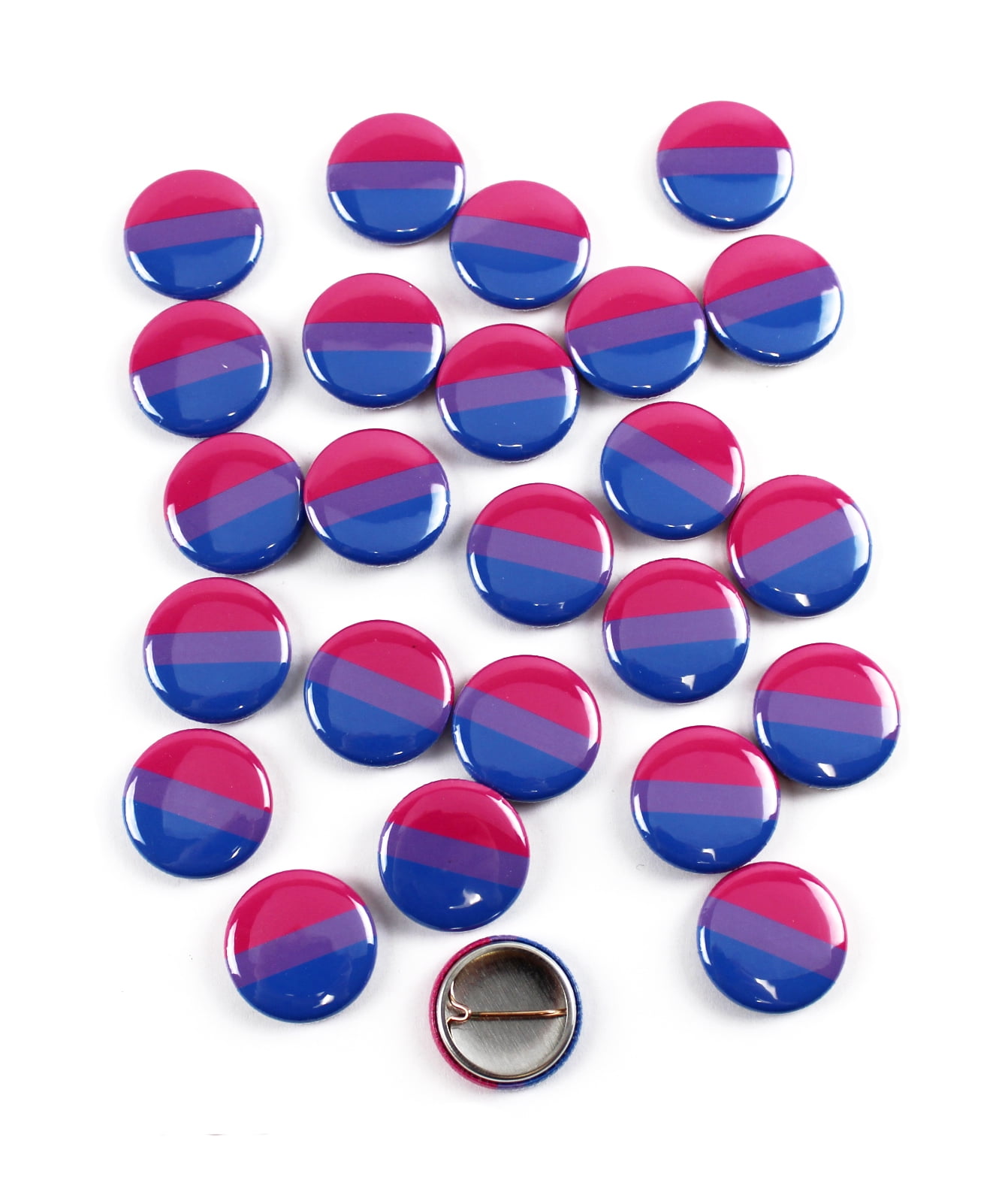 LGBTQ+ Bisexual Pride Flag Pinback Buttons - 1 Inch Round - 25 Pack ...