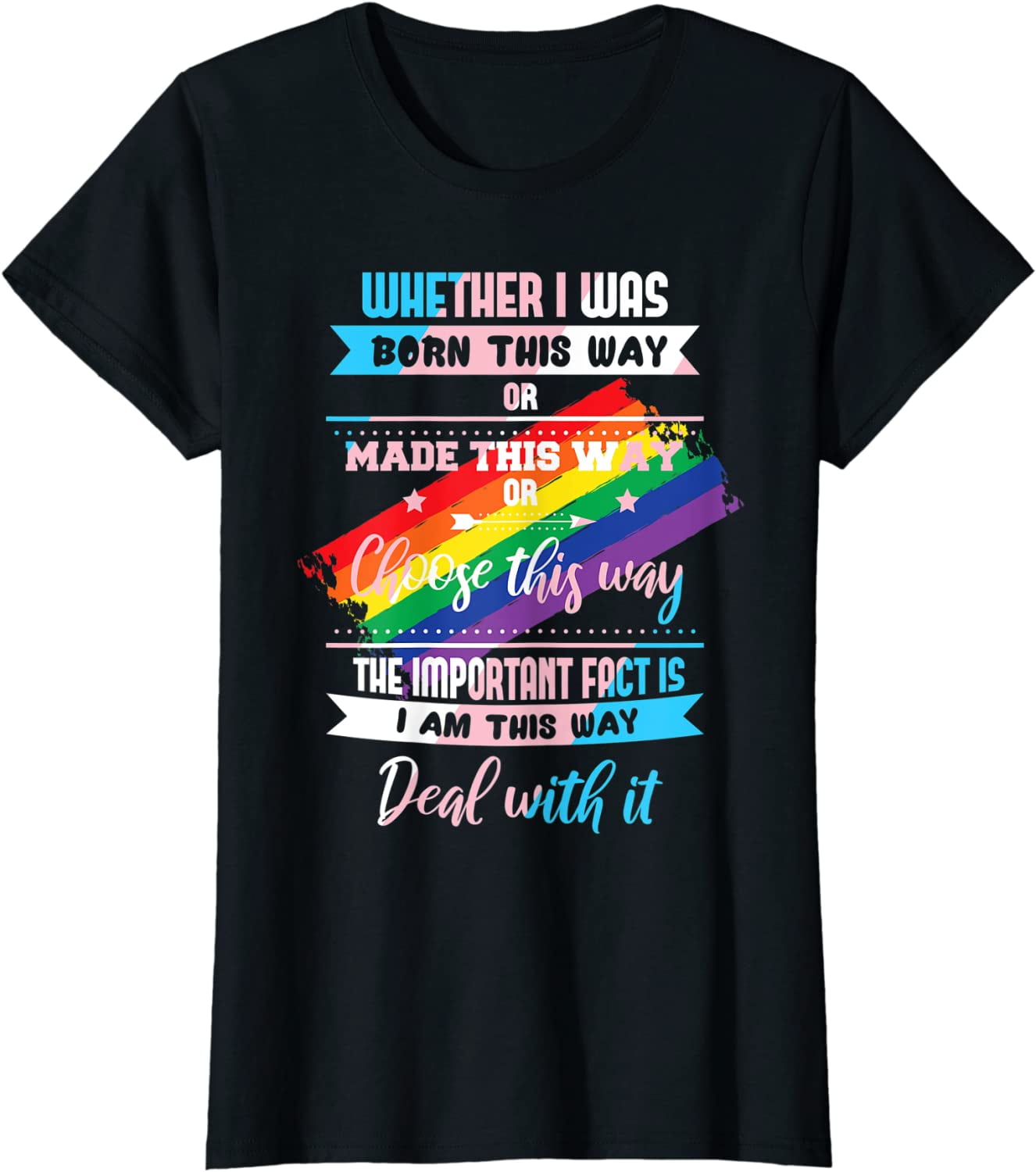 LGBTQ Born This Way Transgender Pride T-Shirt - Walmart.com
