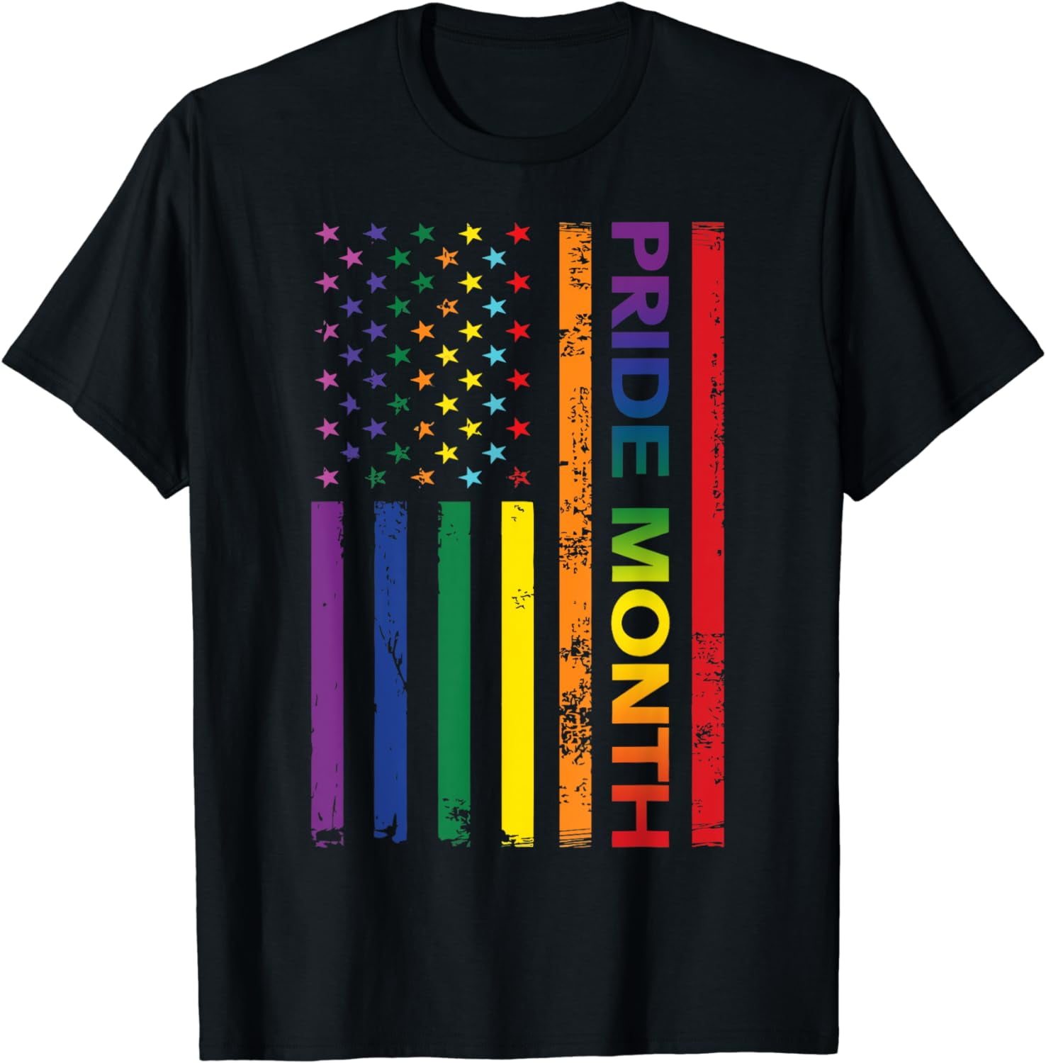 LGBTQ Gay Pride Month American Rainbow Flag LGBT 4th Of July Cotton T ...