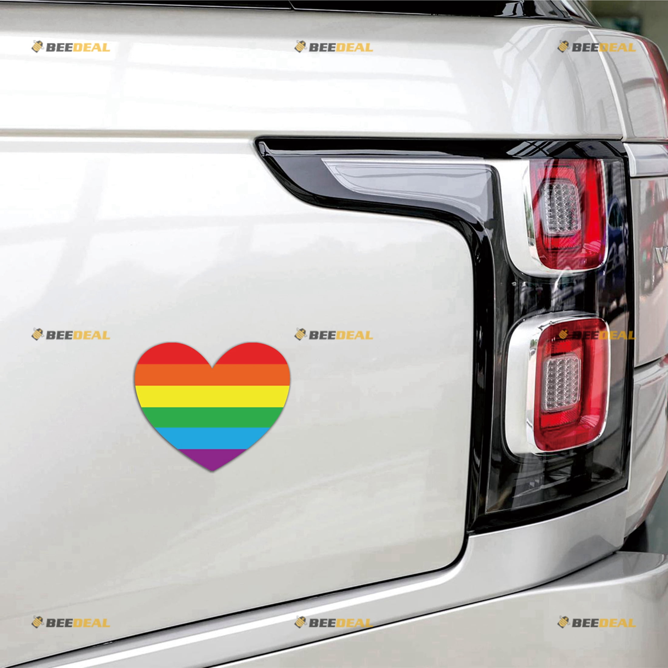 LGBTQ Gay Pride Rainbow Flag Heart Car Magnet Sticker Magnetic Decal ...