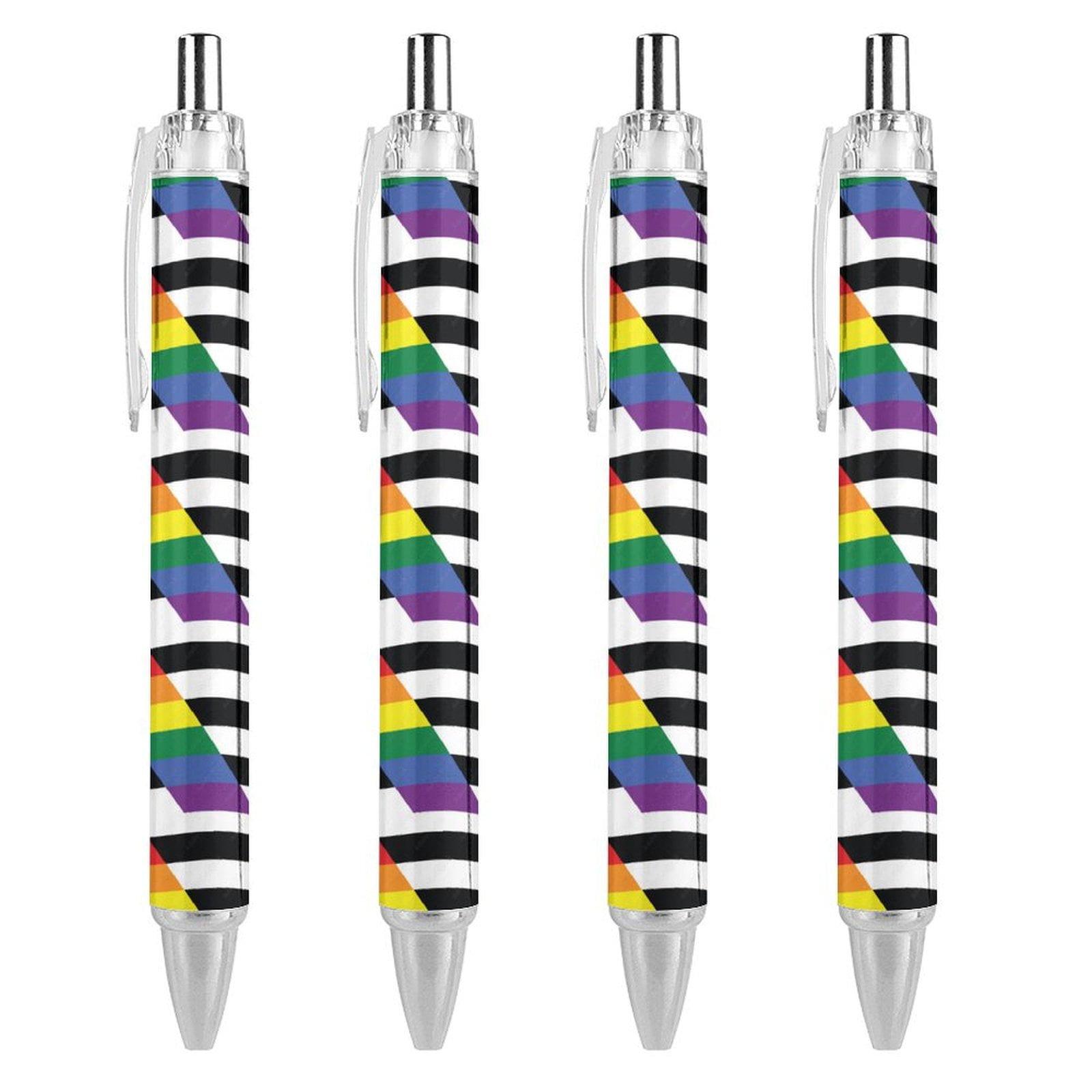 LGBTQ Gay Straight Ally Pride Flag Ballpoint Pen Retractable Pens Black ...