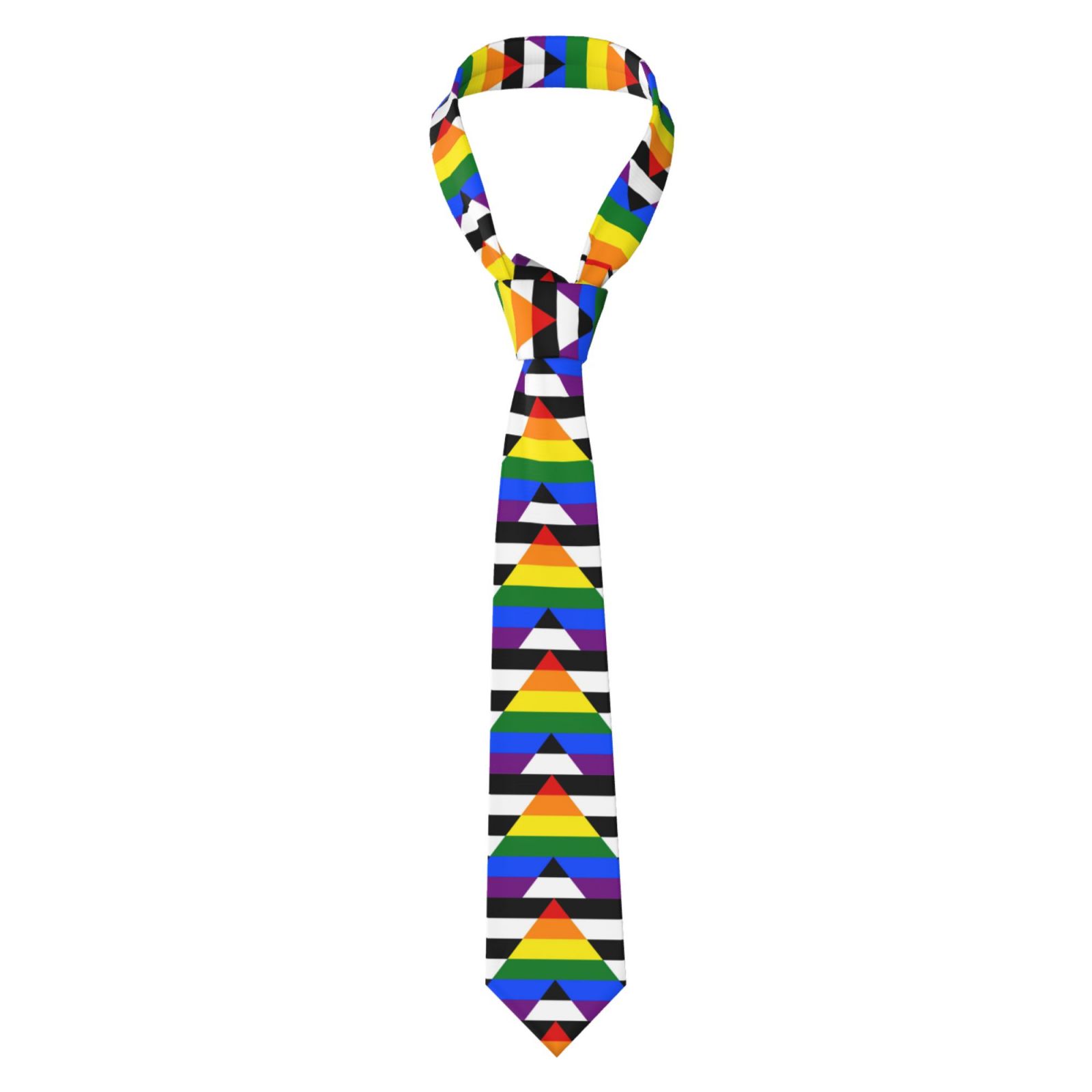 LGBTQ Gay Straight Ally Pride Flag Necktie for Men Funny Tie Polyester ...
