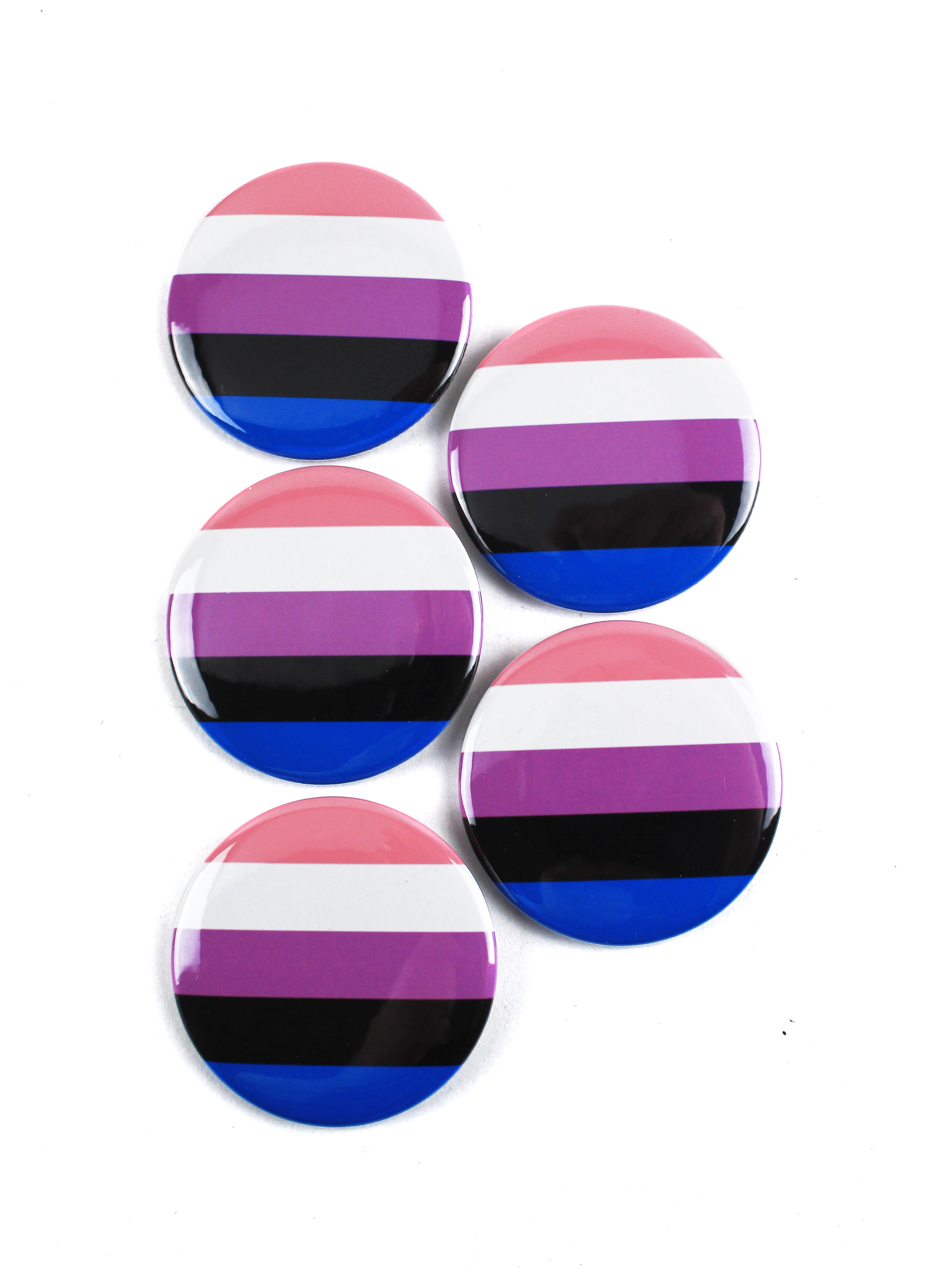 LGBTQ+ Genderfluid Pride Flag Pinback Buttons - 2.25 Inch Round - 5 ...