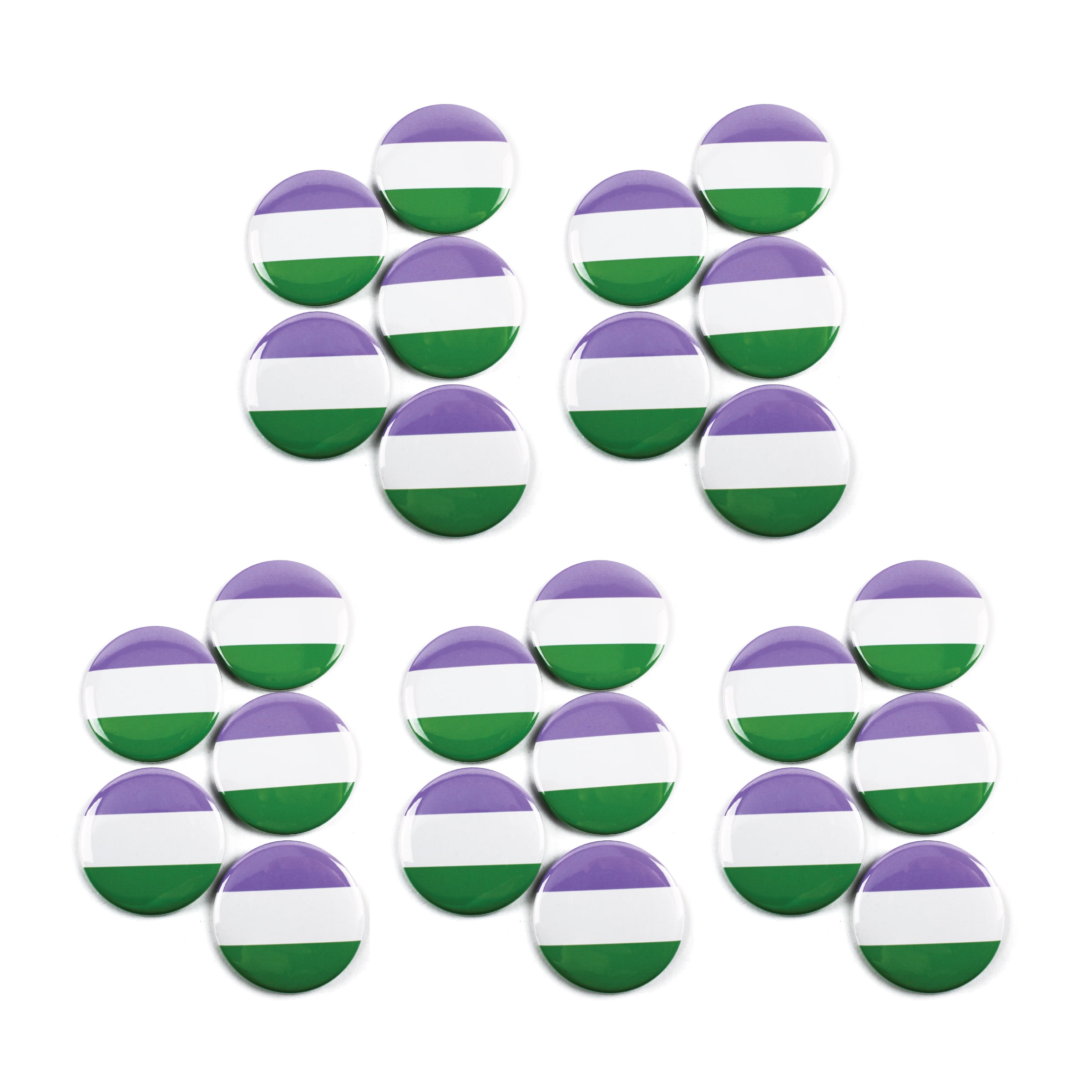LGBTQ+ Genderqueer Pride Flag Pinback Buttons - 2.25 Inch Round - 25 ...