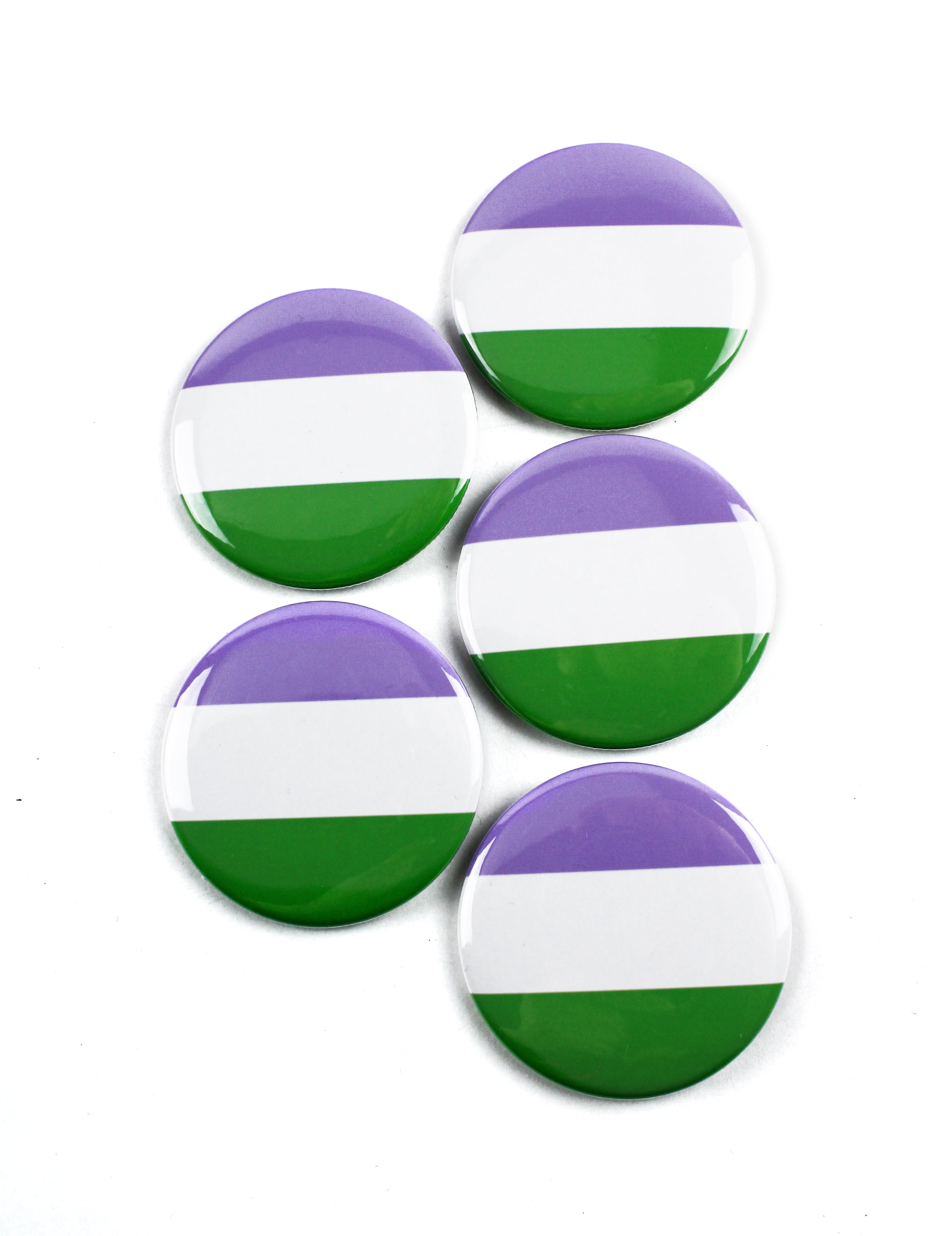 LGBTQ+ Genderqueer Pride Flag Pinback Buttons - 2.25 Inch Round - 5 ...