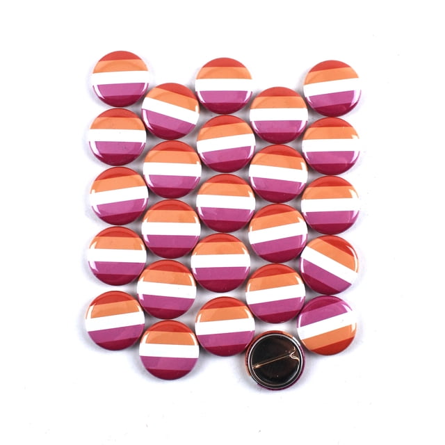 LGBTQ+ Lesbian Pride Flag Pinback Buttons - 1 Inch Round - 25 Pack ...