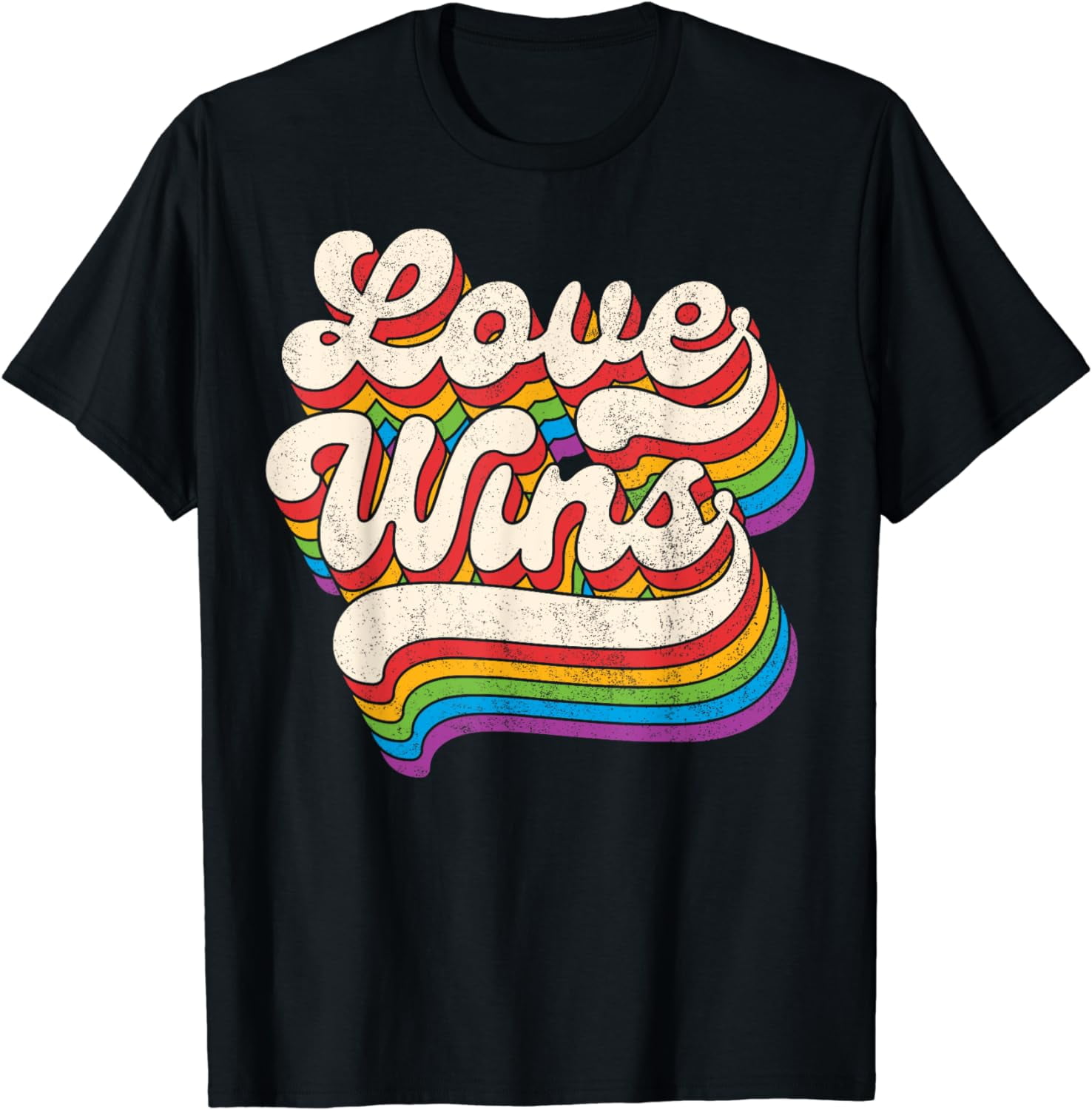LGBTQ Love Wins Gay Pride LGBT Ally Rainbow Flag Vintage T-Shirt - Walmart.com