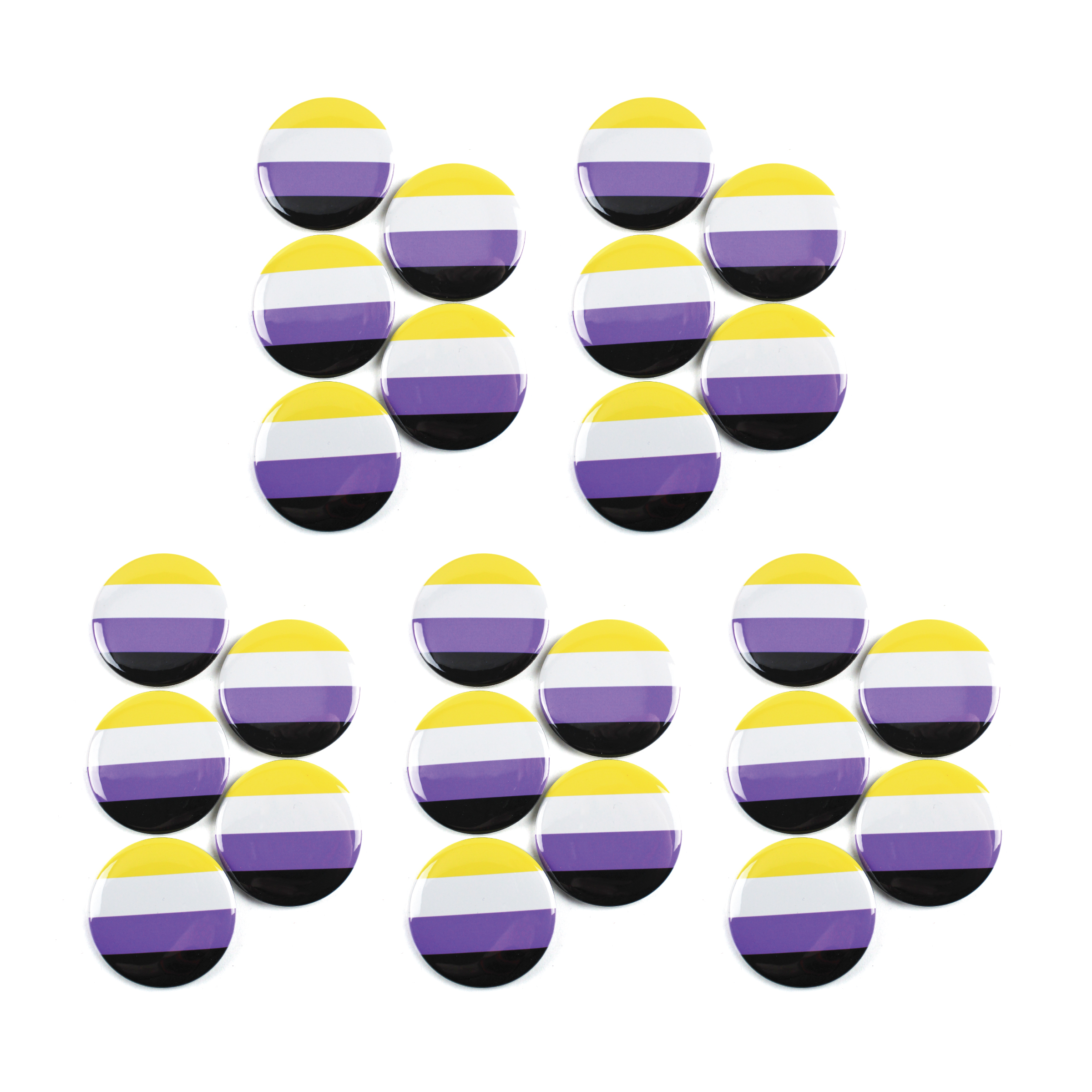 LGBTQ+ Non-Binary Pride Flag Pinback Buttons - 2.25 Inch Round - 25 Pack - Walmart.com