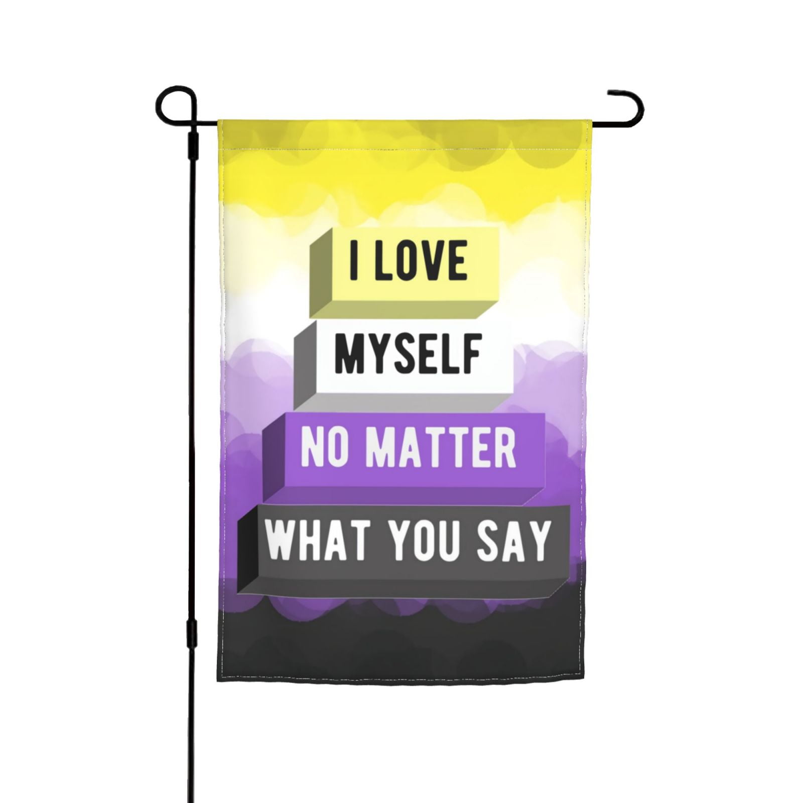 Lgbtq Nonbinary Pride Garden Flags 12x18 Inch Double Sided Banner For