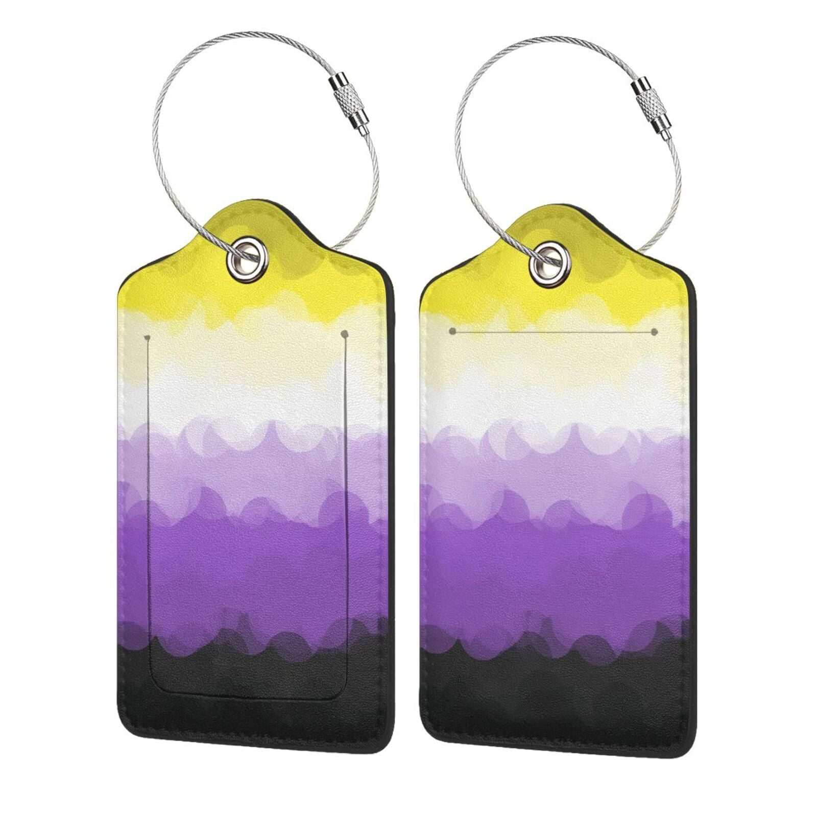 LGBTQ Nonbinary Pride Luggage Tags for Suitcase Tags Identifiers with Privacy Name Address ...