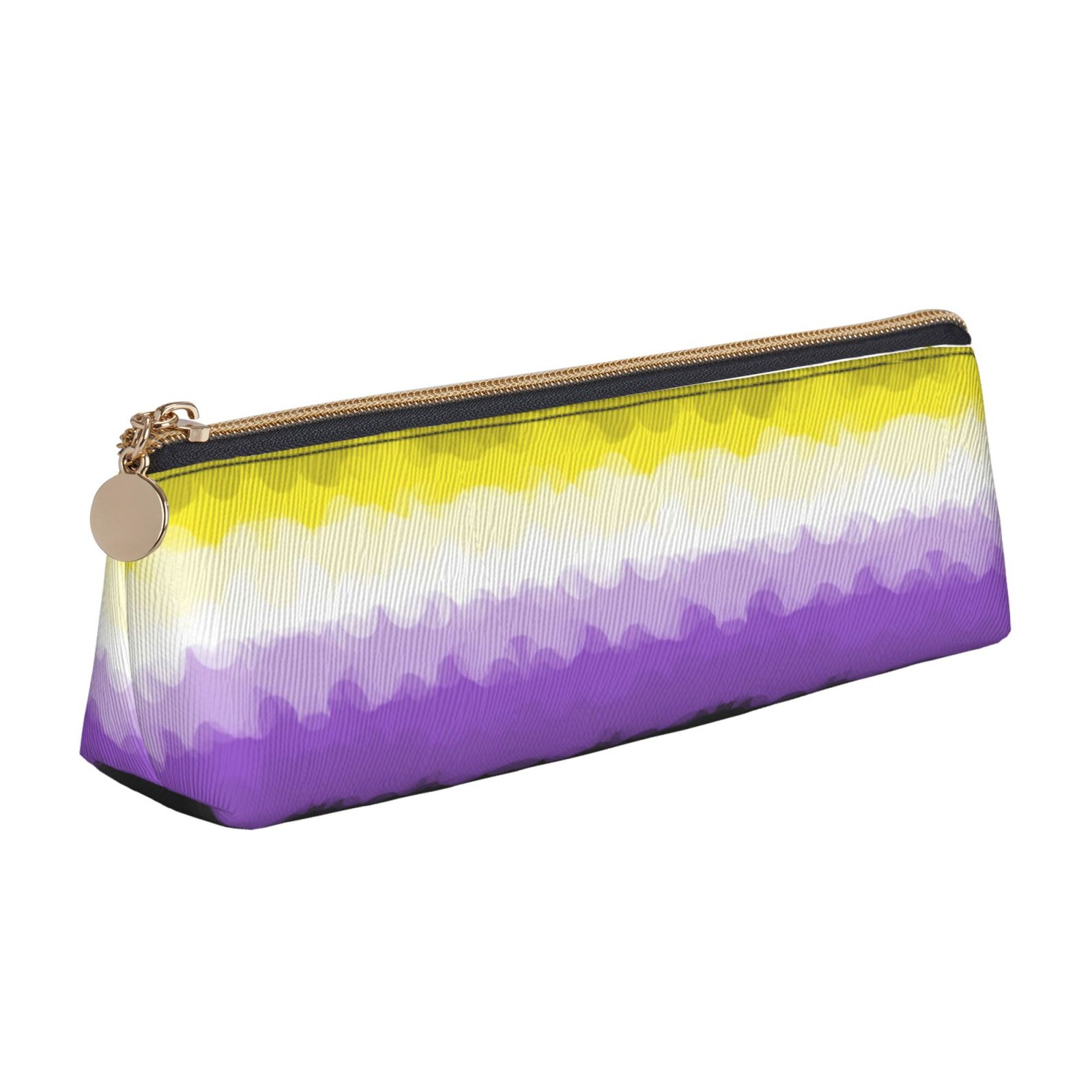 LGBTQ Nonbinary Pride print Pencil Case Leather Pen Pouch Storage Bag ...