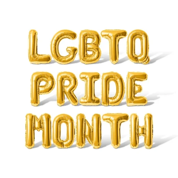 LGBTQ PRIDE MONTH Letter Balloon Banner - Pride Month Party Supply ...