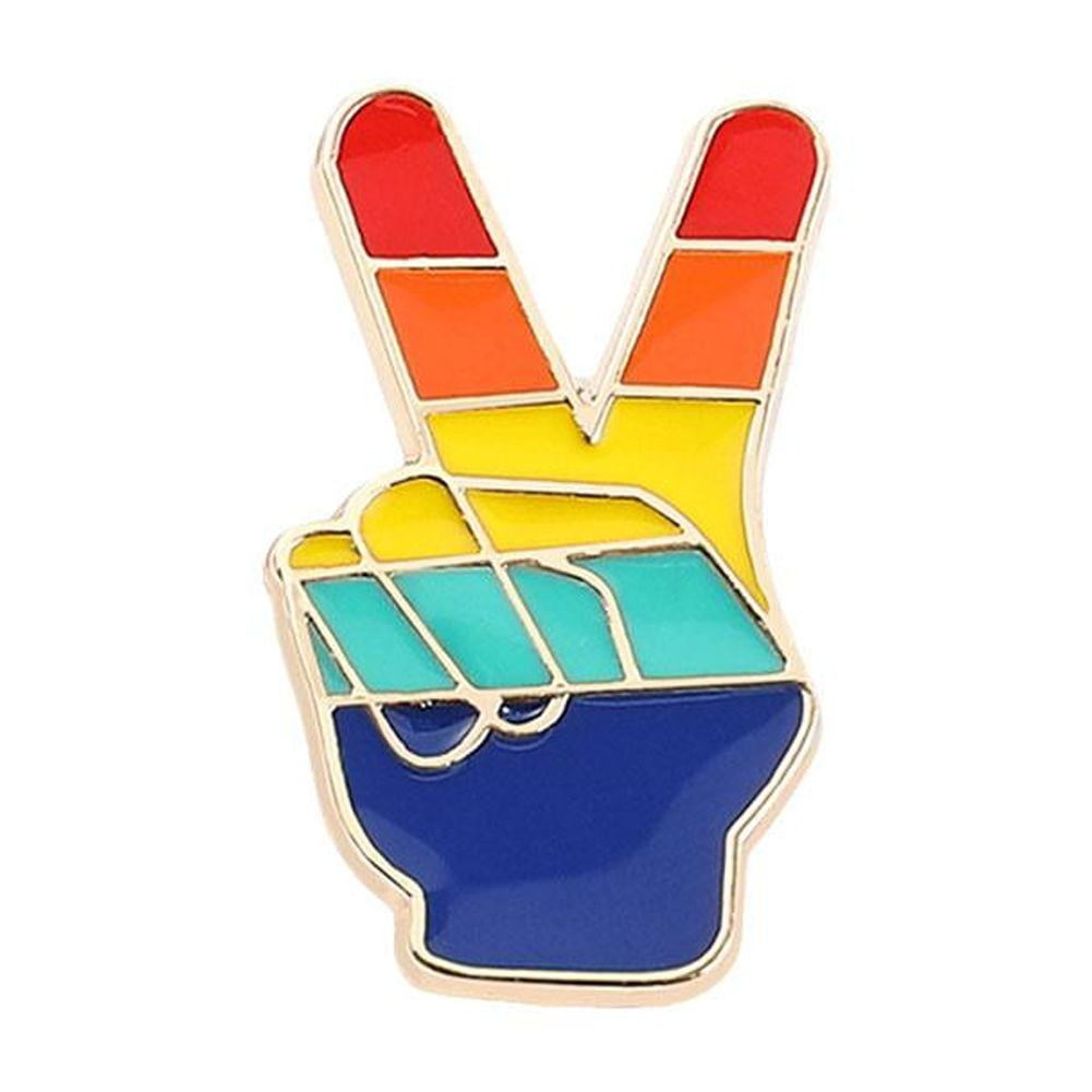 LGBTQ Pins Rainbow Flag Brooch Heart Shaped Flag Metal Lapel Clip y ...