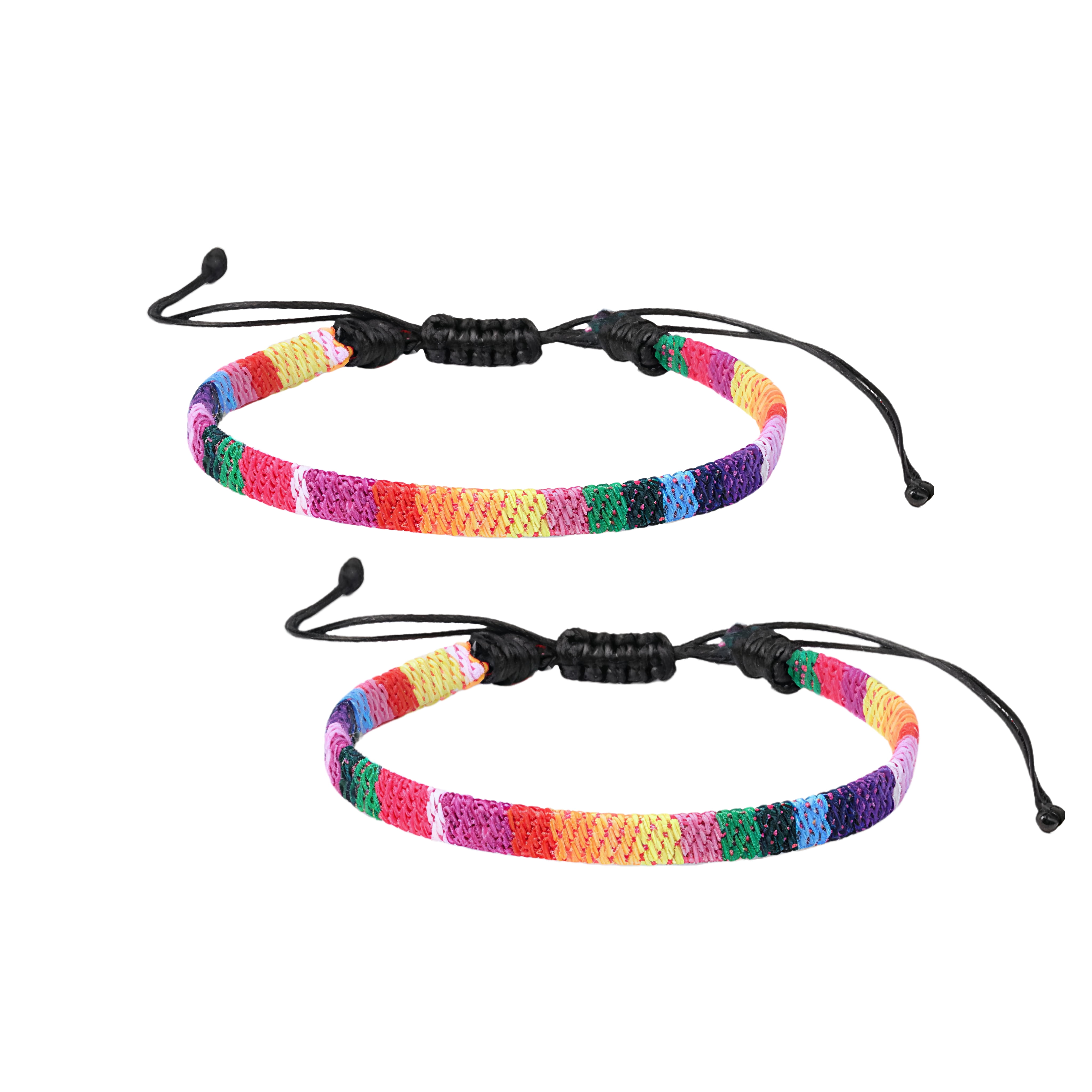 LGBTQ Pride Bracelet Rainbow Boho Wristbands, Adjustable Handmade ...