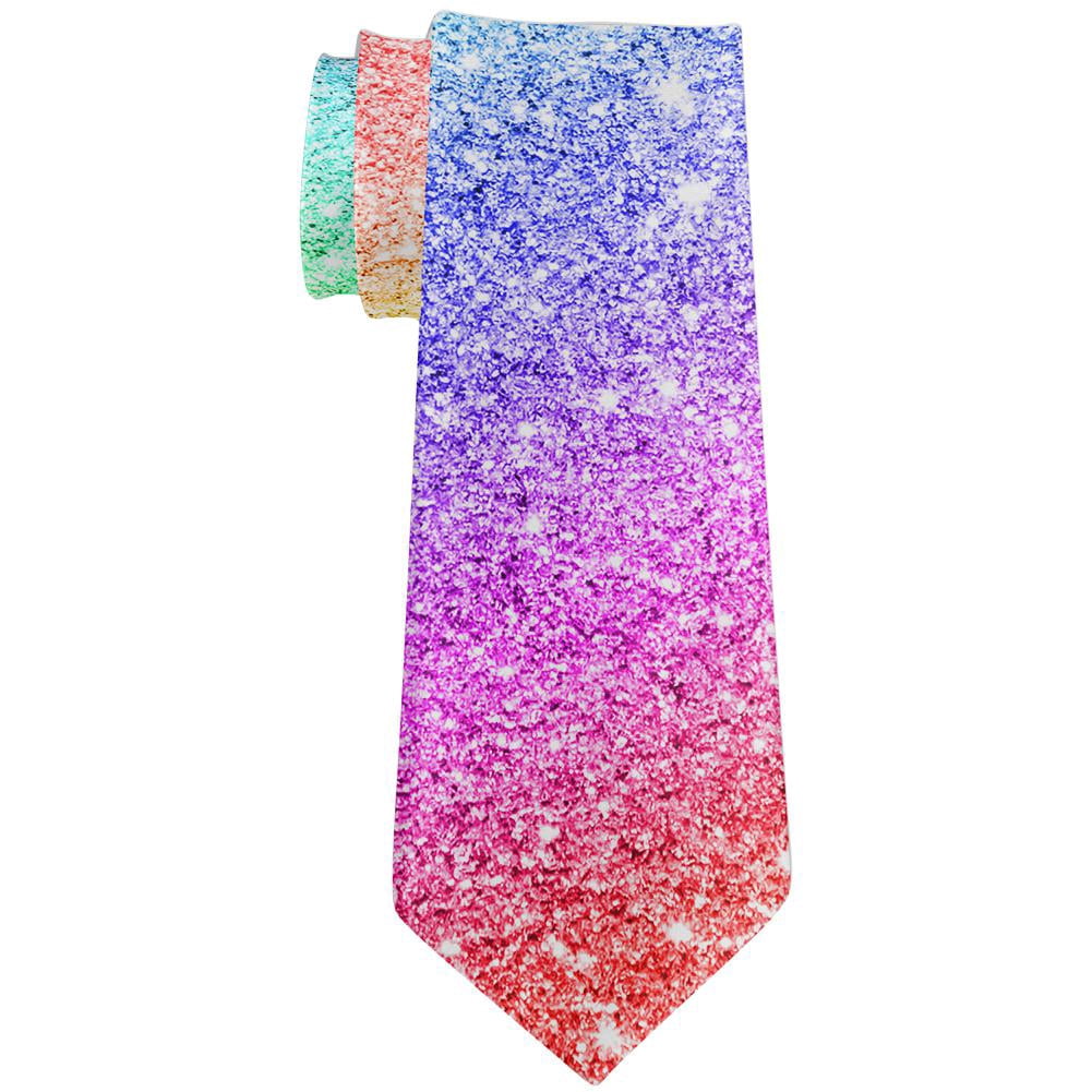 LGBTQ Pride Faux Rainbow Glitter All Over Neck Tie Multi Standard One ...