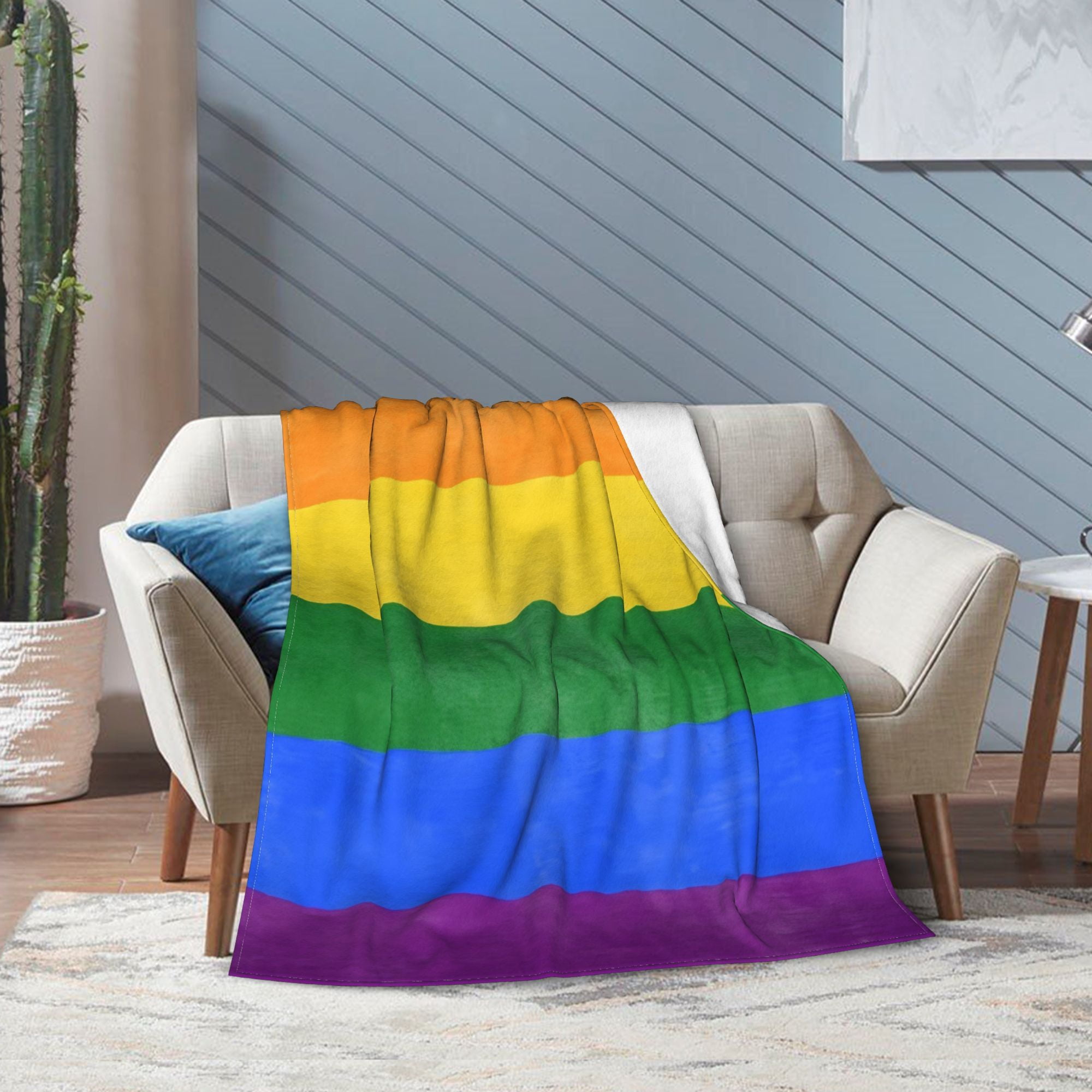 LGBTQ+ Pride Flag Throw Blanket - Soft, Lightweight, All-Season Comfort ...