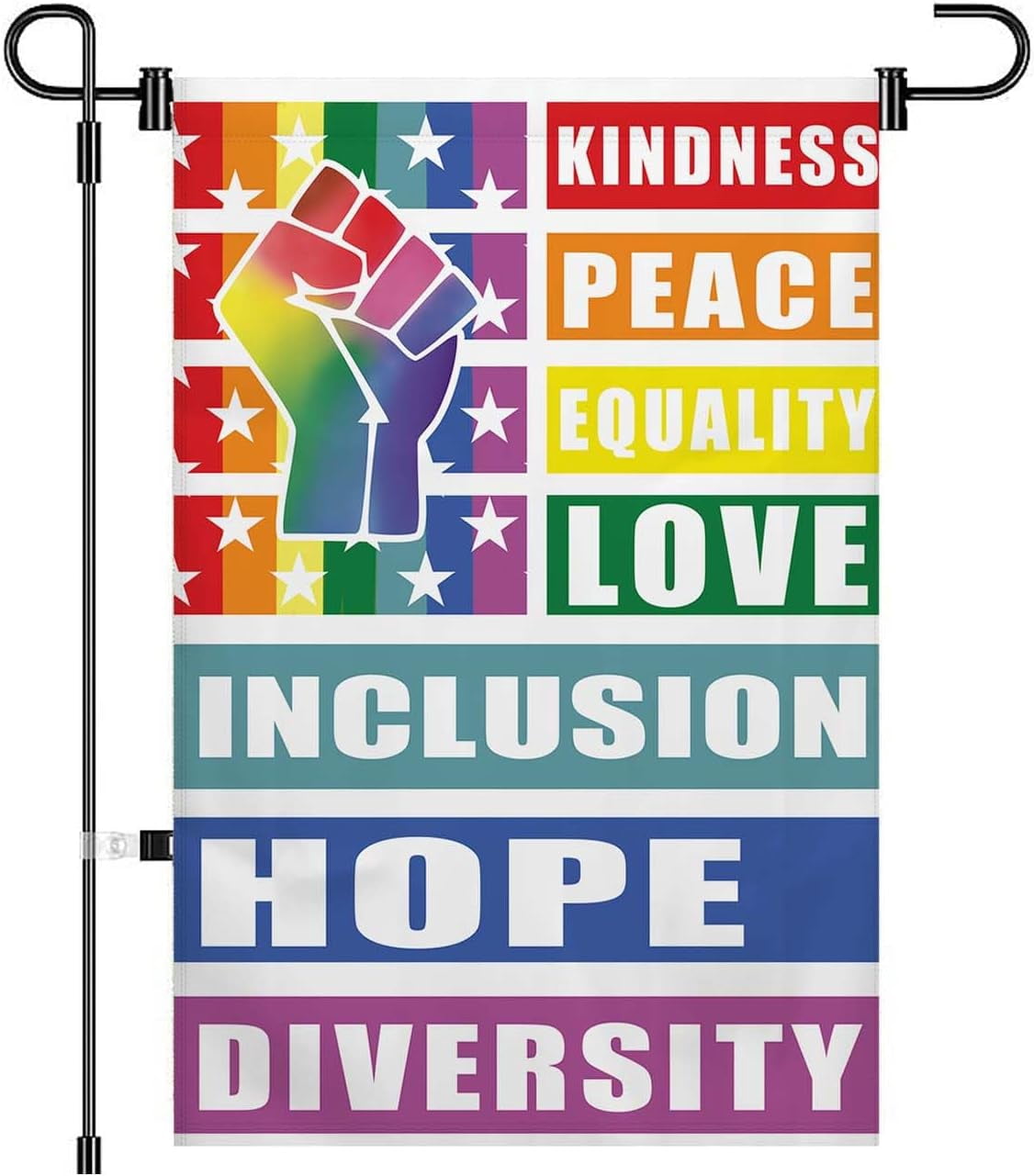 LGBTQ Pride Garden Flag Kindness Peace Equality Love Inclusion Hope ...