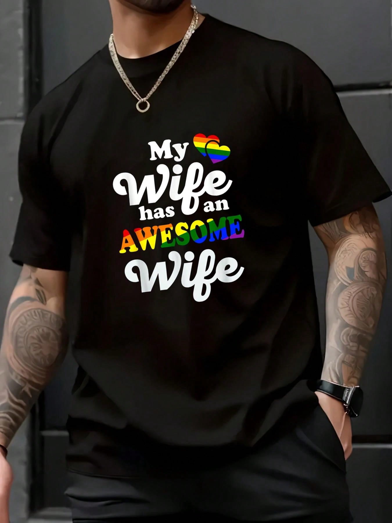 LGBTQ Pride Gay Couple Funny Wedding Lesbian Couples Wife T-Shirt - 100 ...