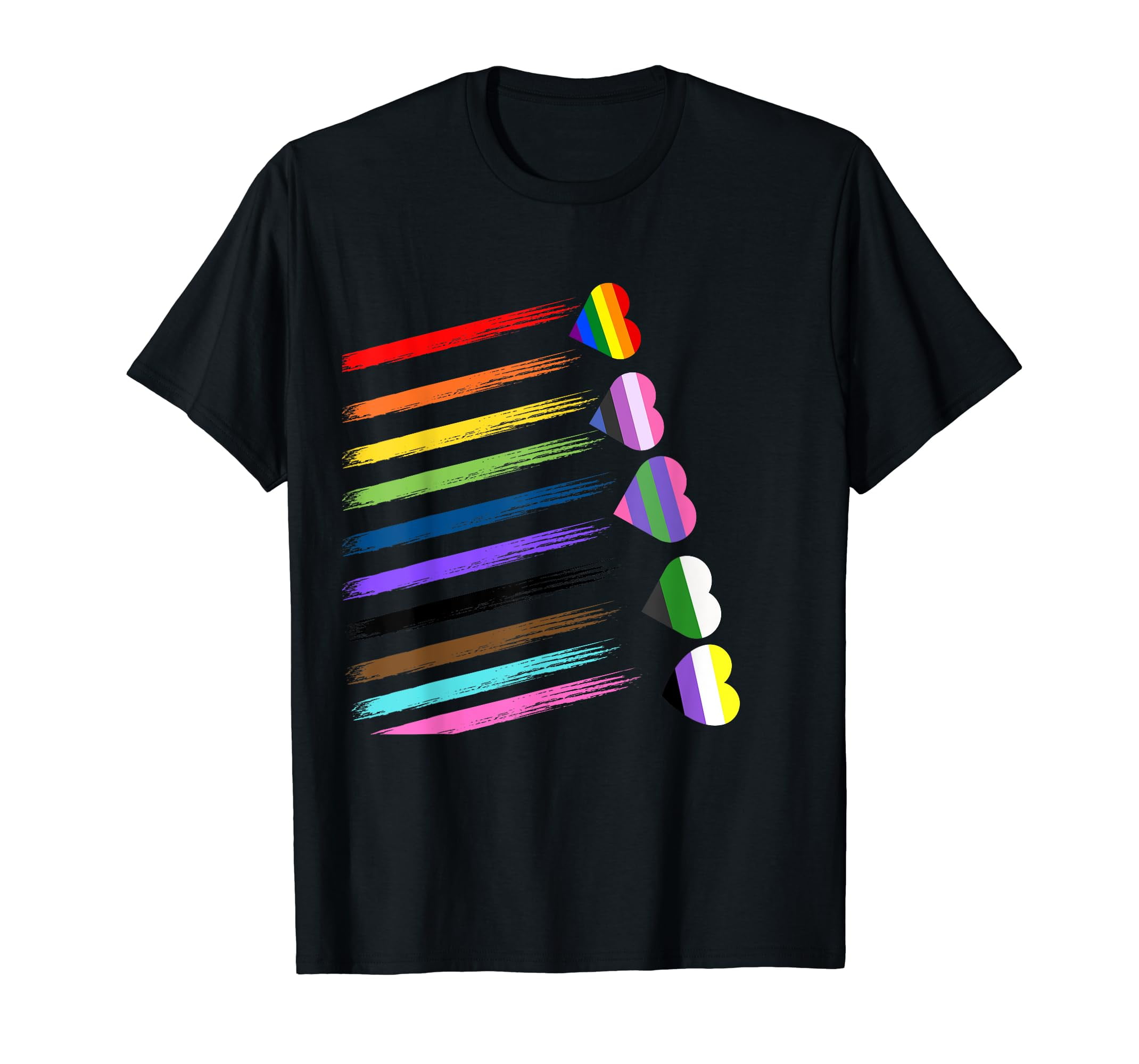 LGBTQ Pride Hearts. Rainbow Pride T-Shirt - Walmart.com