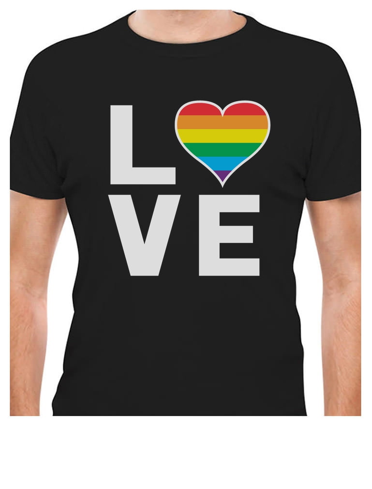 LGBTQ Pride Men's T-Shirt - Rainbow Heart Love Design - Gay Rights ...