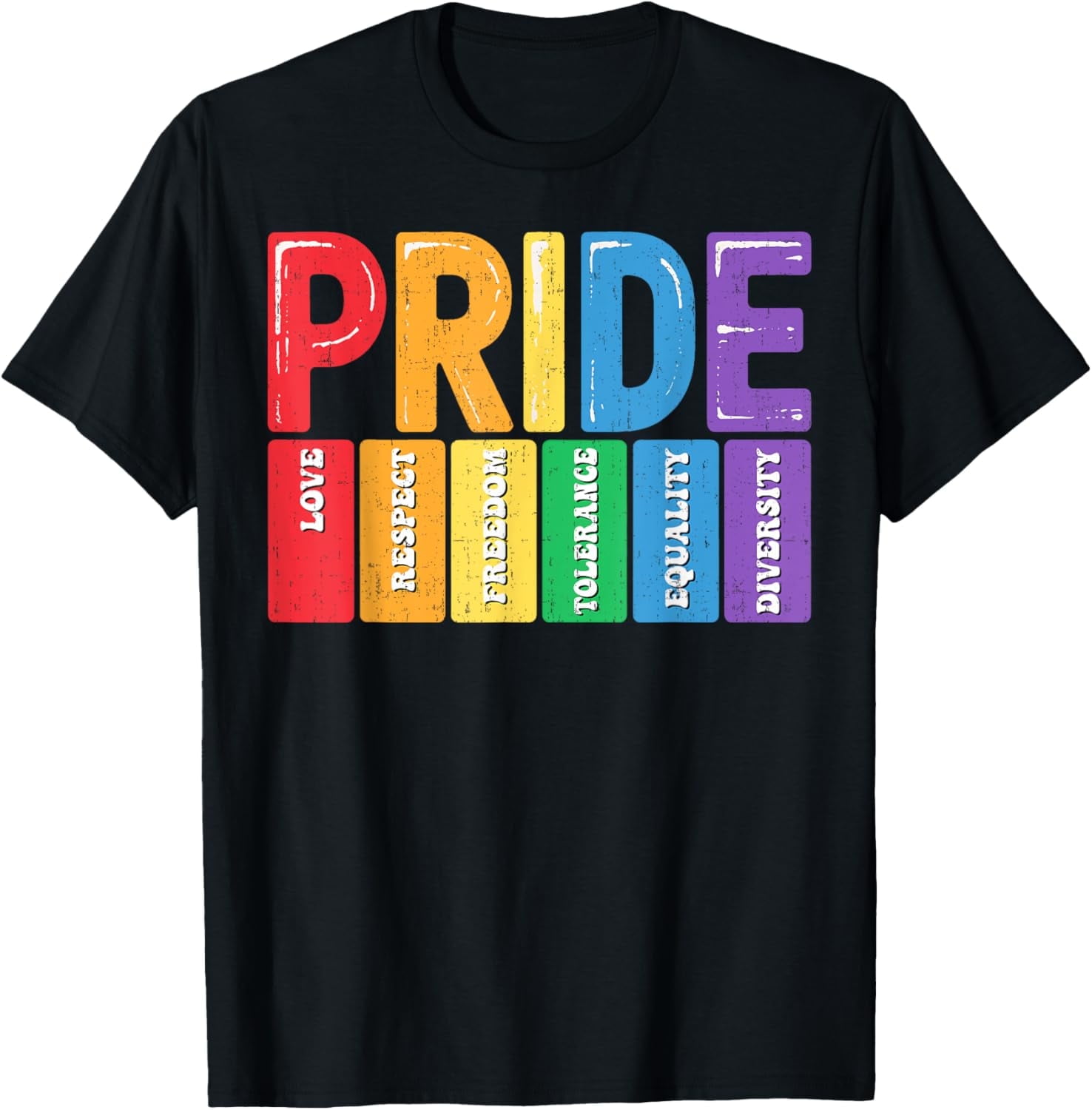 LGBTQ Pride Month Love Respect Freedom Equality Diversity T-Shirt Tops ...