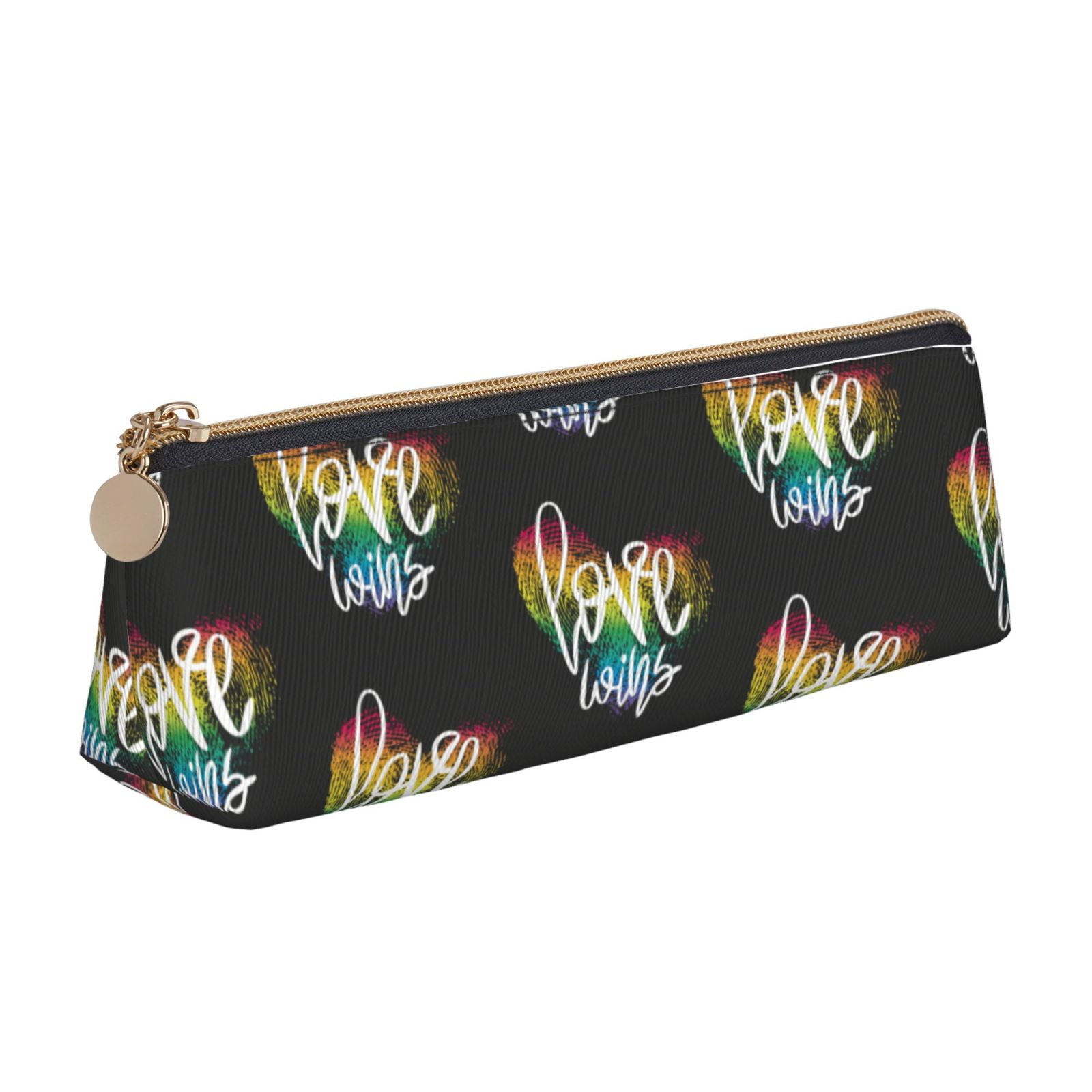 LGBTQ Pride Month Rainbow Gay Pattern Pencil Case with Zipper Leather ...