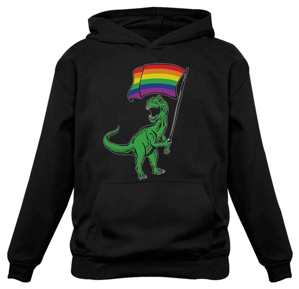 LGBTQ Pride Month: T-Rex Print Rainbow Hoodie -Love is Love Rainbow ...