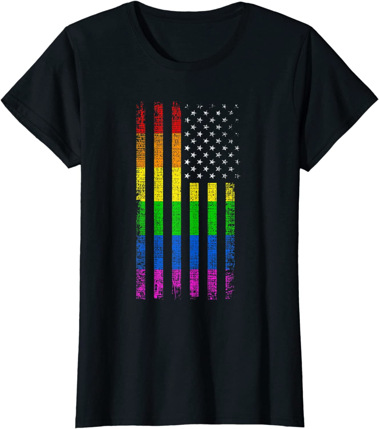 LGBTQ Pride Month U.S. Flag Short Sleeve T-Shirt - Walmart.com